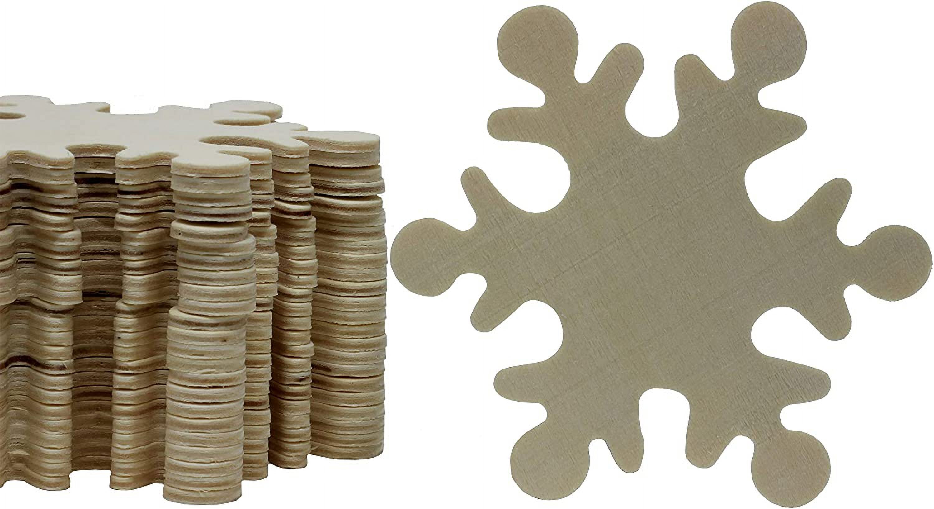Creative Hobbies 4 Inch Wood Snowflake Cutout Shapes - Unfinished ...