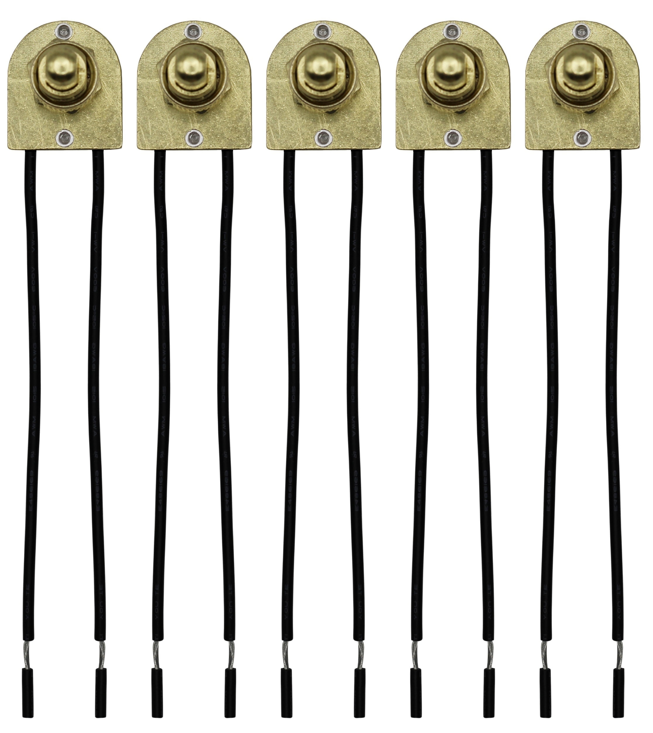 Creative Hobbies 5 Pack of Metal Push Button On/Off Switches, Single ...
