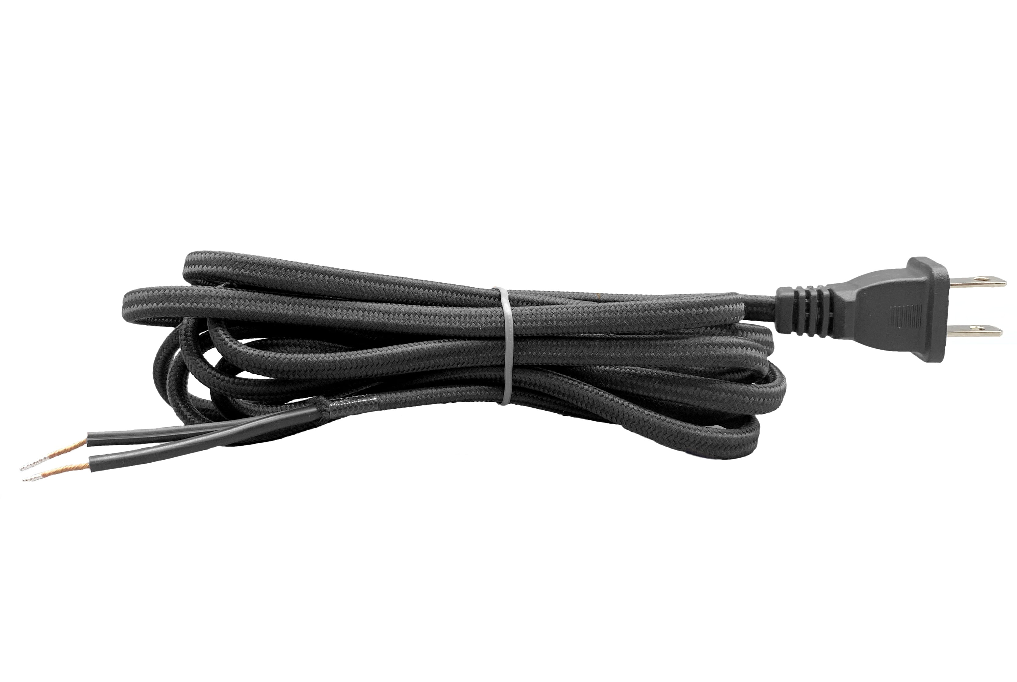 Creative Hobbies Black Rayon Cloth Covered Electric Lamp Cord with End ...