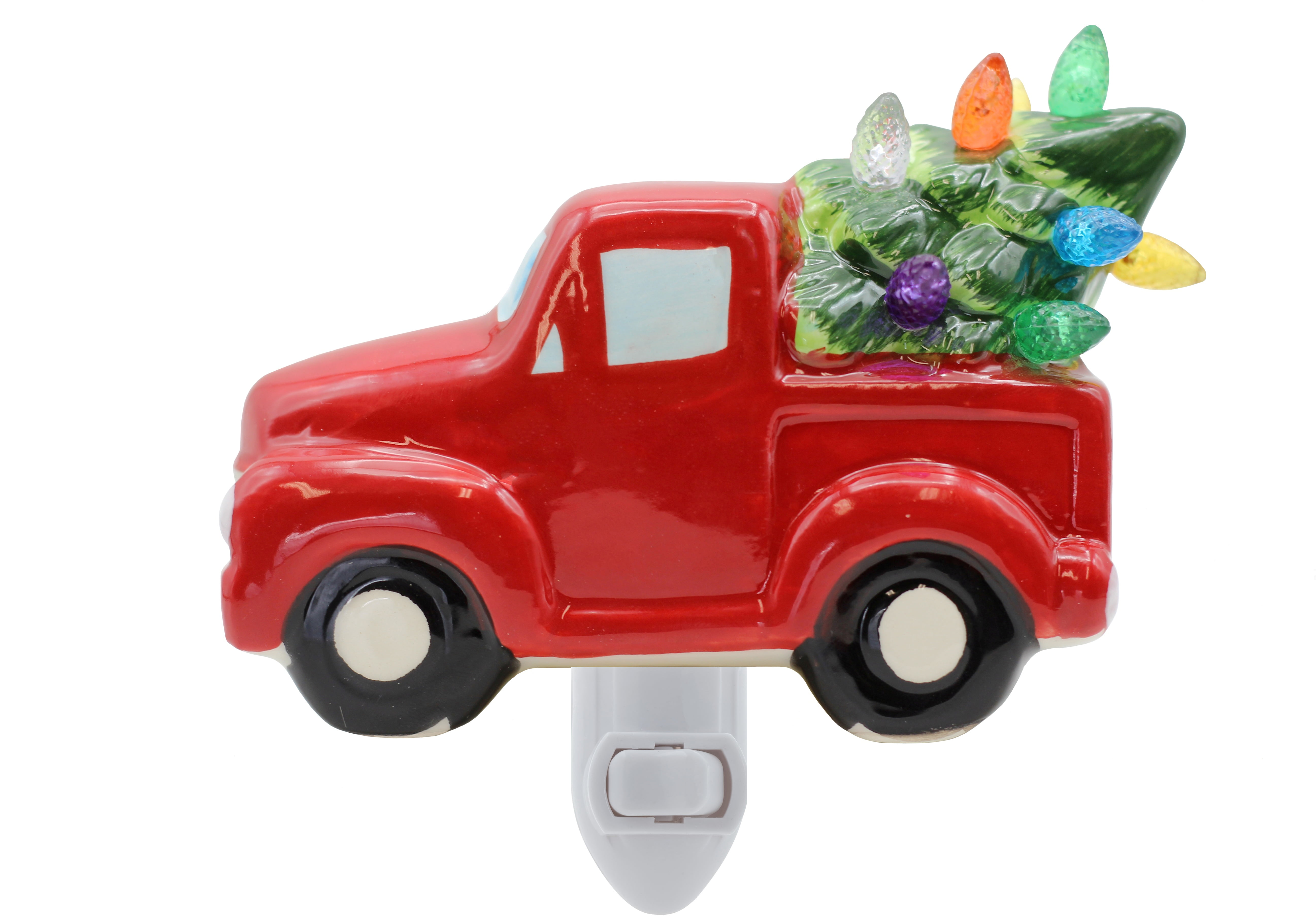 Creative Hobbies Ceramic Christmas Truck Night Light, Plug-In Holiday ...