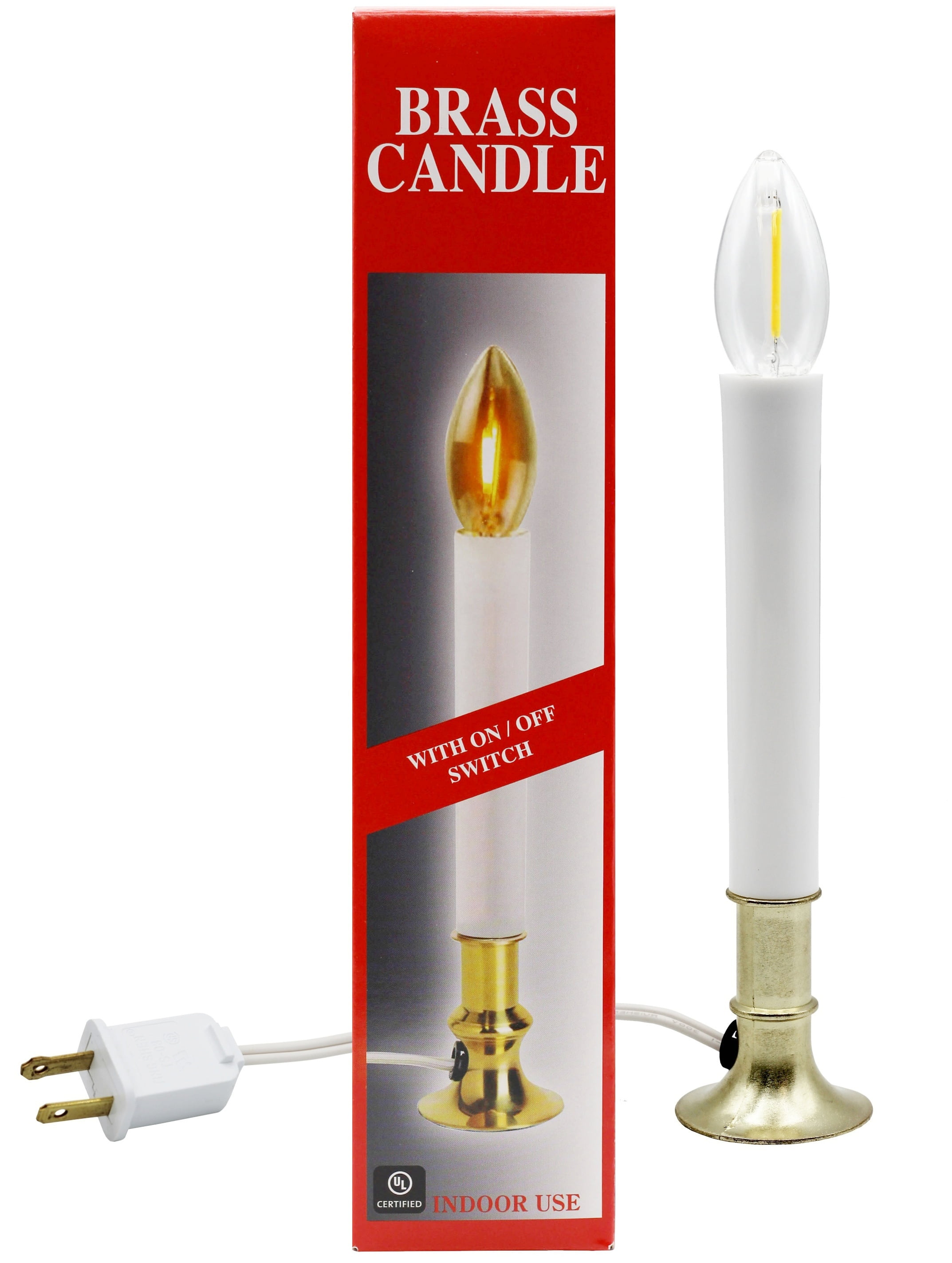 Creative Hobbies Electric Window Flameless Candles, Brass Base, Dusk to ...