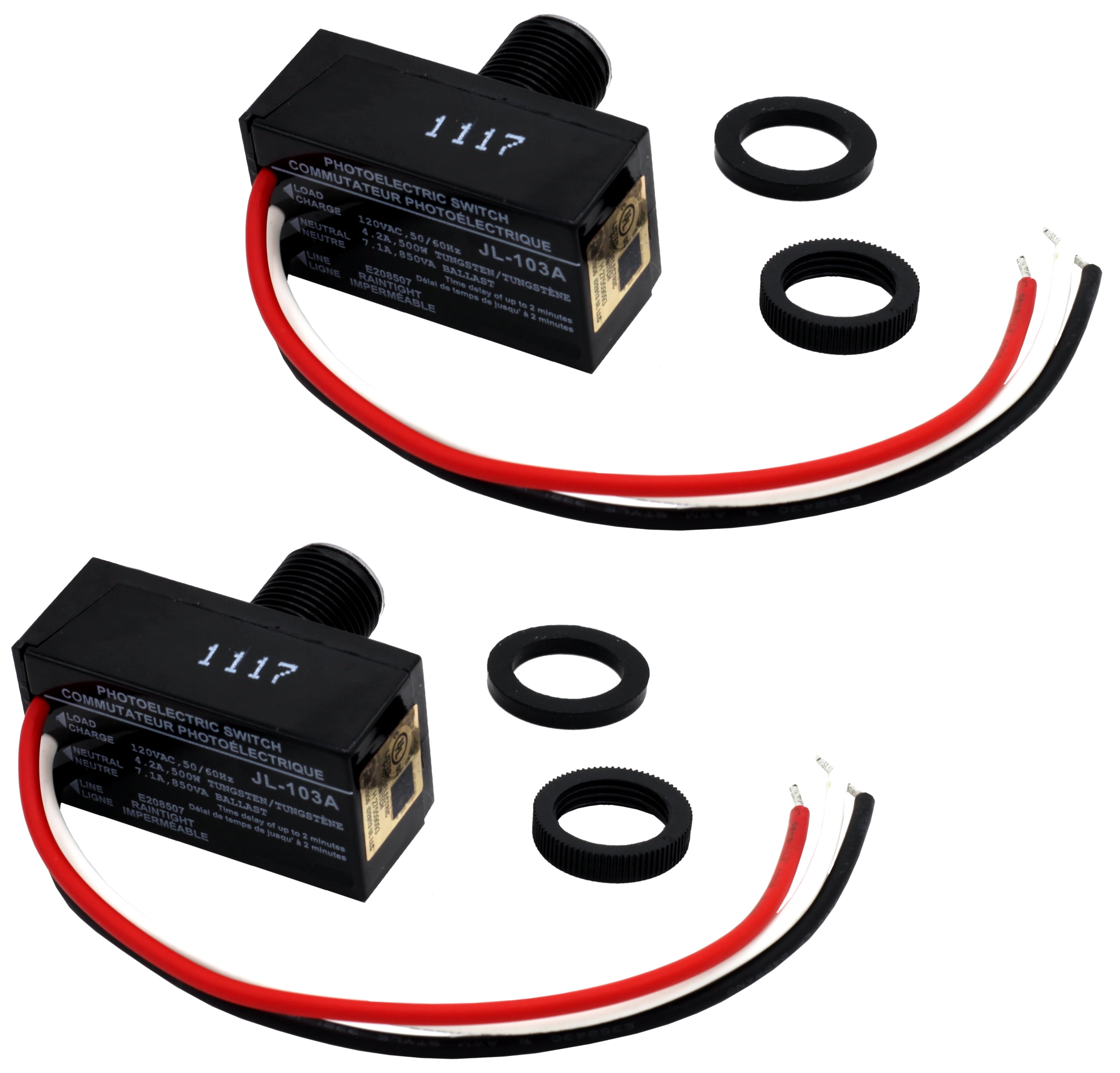 Pack of 2, Outdoor Light Control with Dusk to Dawn Sensor, Auto Night ...