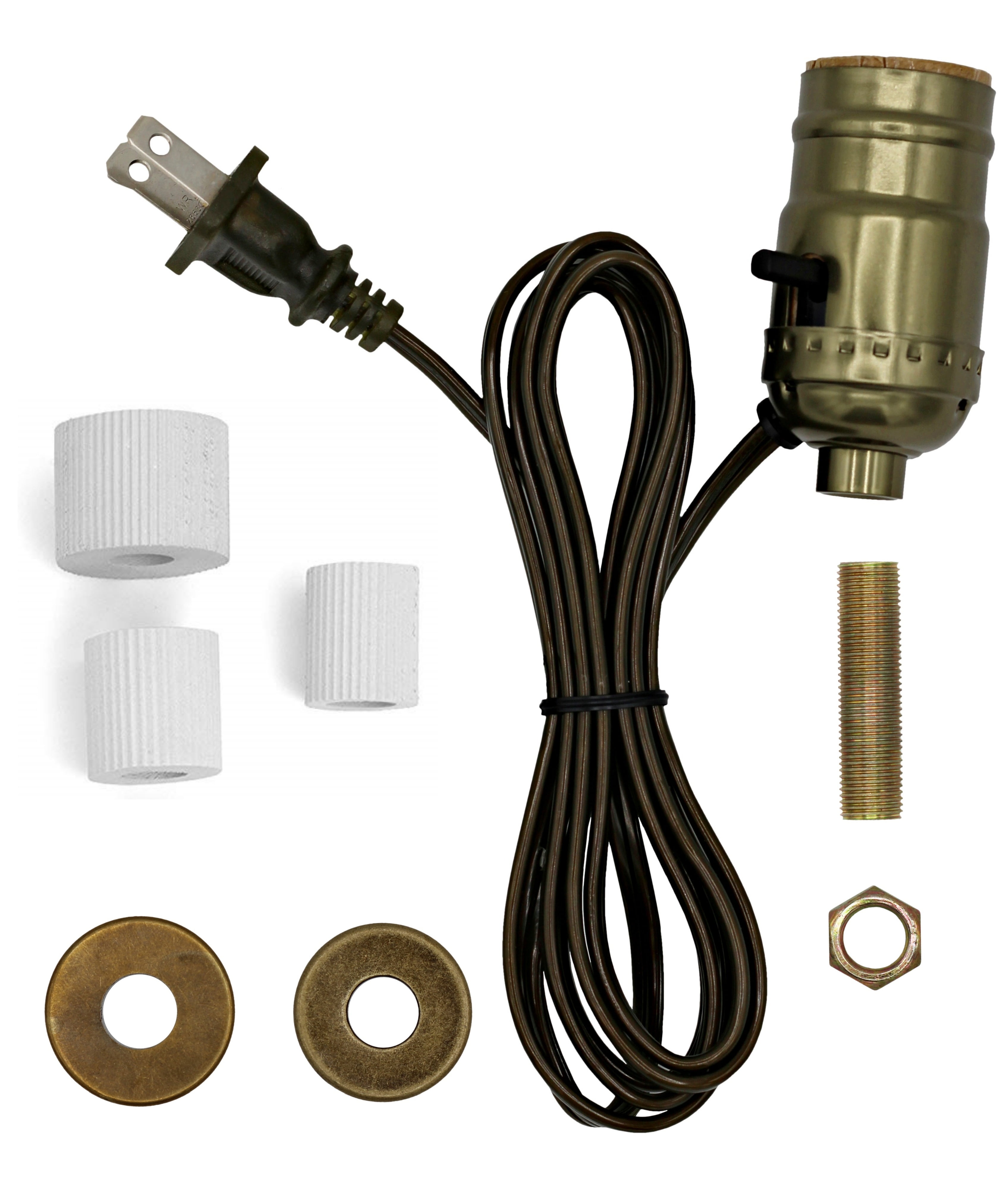 Creative Hobbies M995A-M38 Antique Brass Multi Size Lamp Wiring Kit for ...
