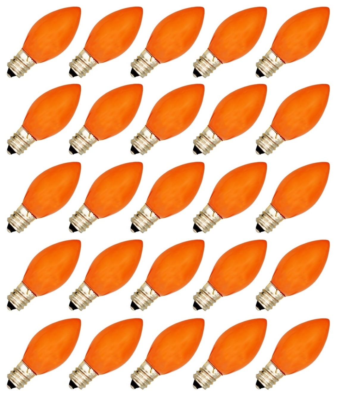 Creative Hobbies Night Light Bulb, 7 Watt, Orange, Candelabra Base, 25 ...