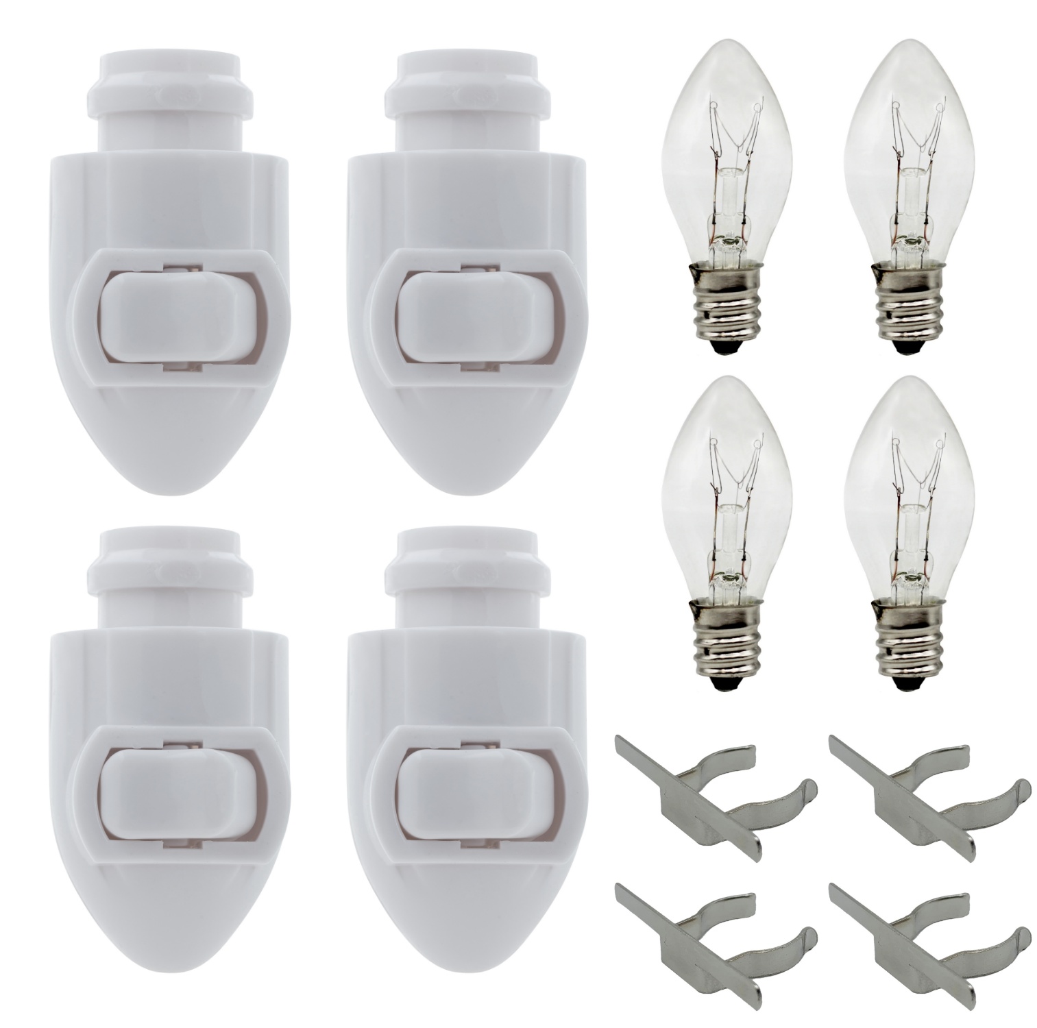 Creative Hobbies White Night Light, 4 Pack, Plug-in Style with Switch ...