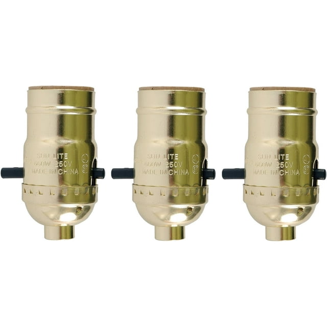 Creative Hobbies® Push Thru On/Off Lamp Socket, Medium Base, Gold Shell ...