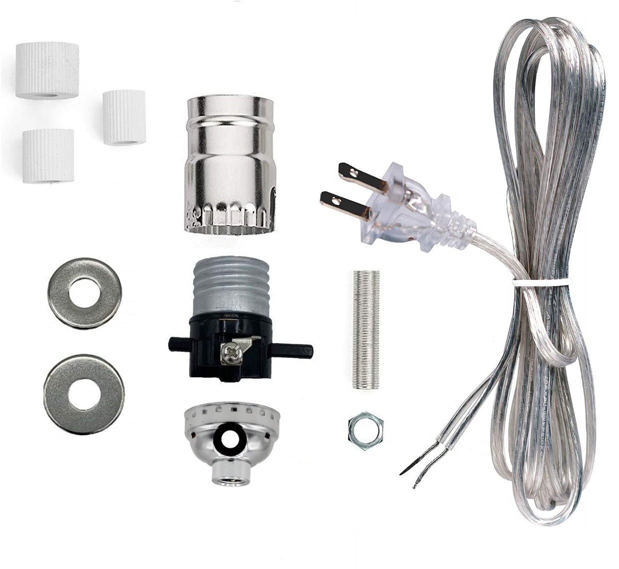 Creative Hobbies Silver Finish Bottle Lamp Adapter Kit with 3 Rubber ...