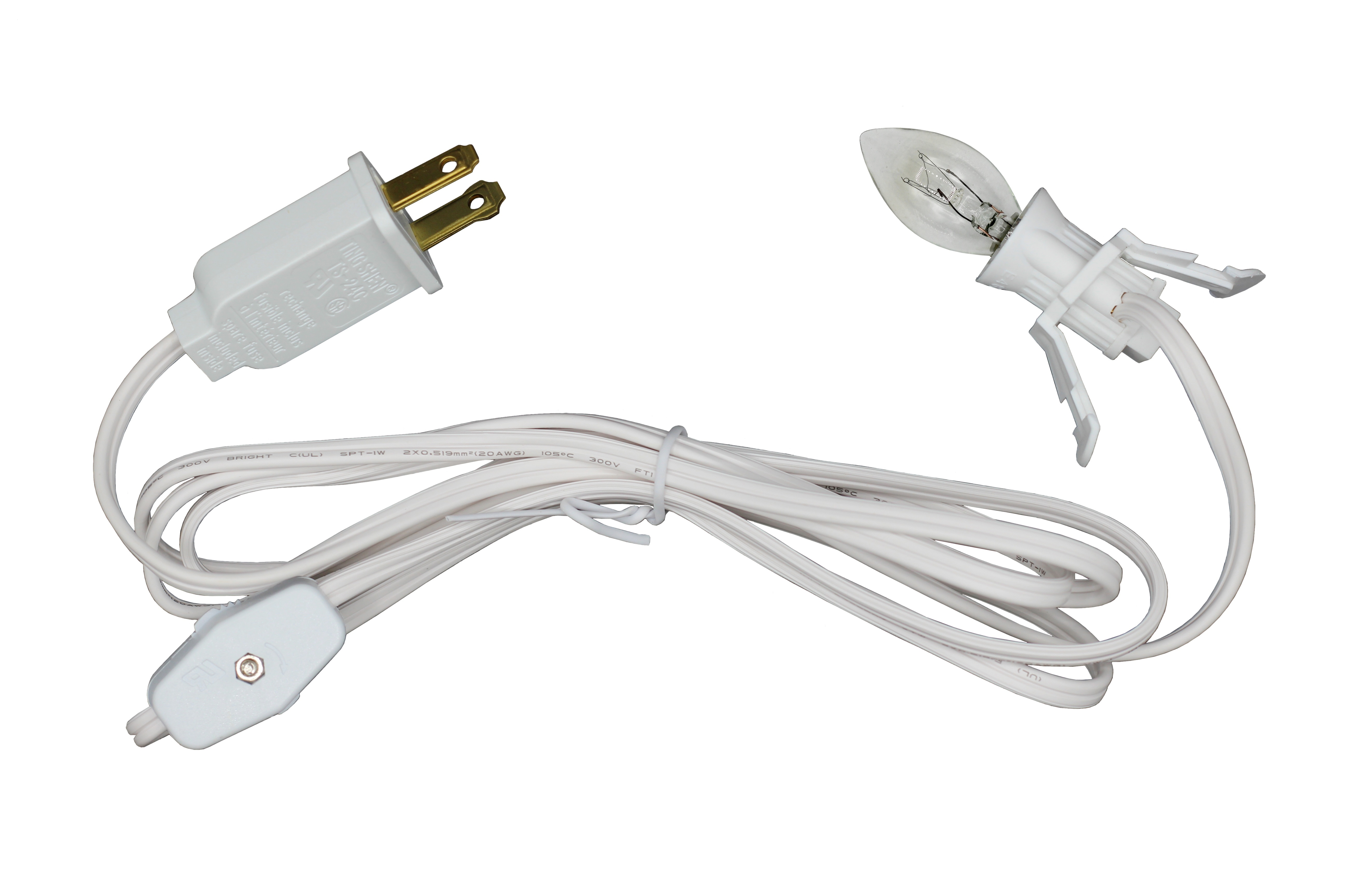 7110K Black Single Light Replacement Clip in Lamp Cord for Christmas ...