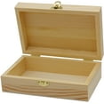 Creative Hobbies Unfinished Wood Craft Box – Light Unfinished Wood with ...