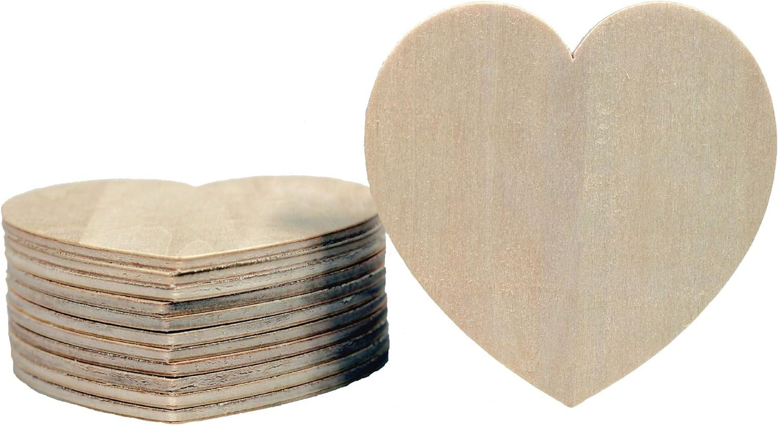 Creative Hobbies® 12 Pack Unfinished Wooden Heart Cutouts, 3.5 Inch ...