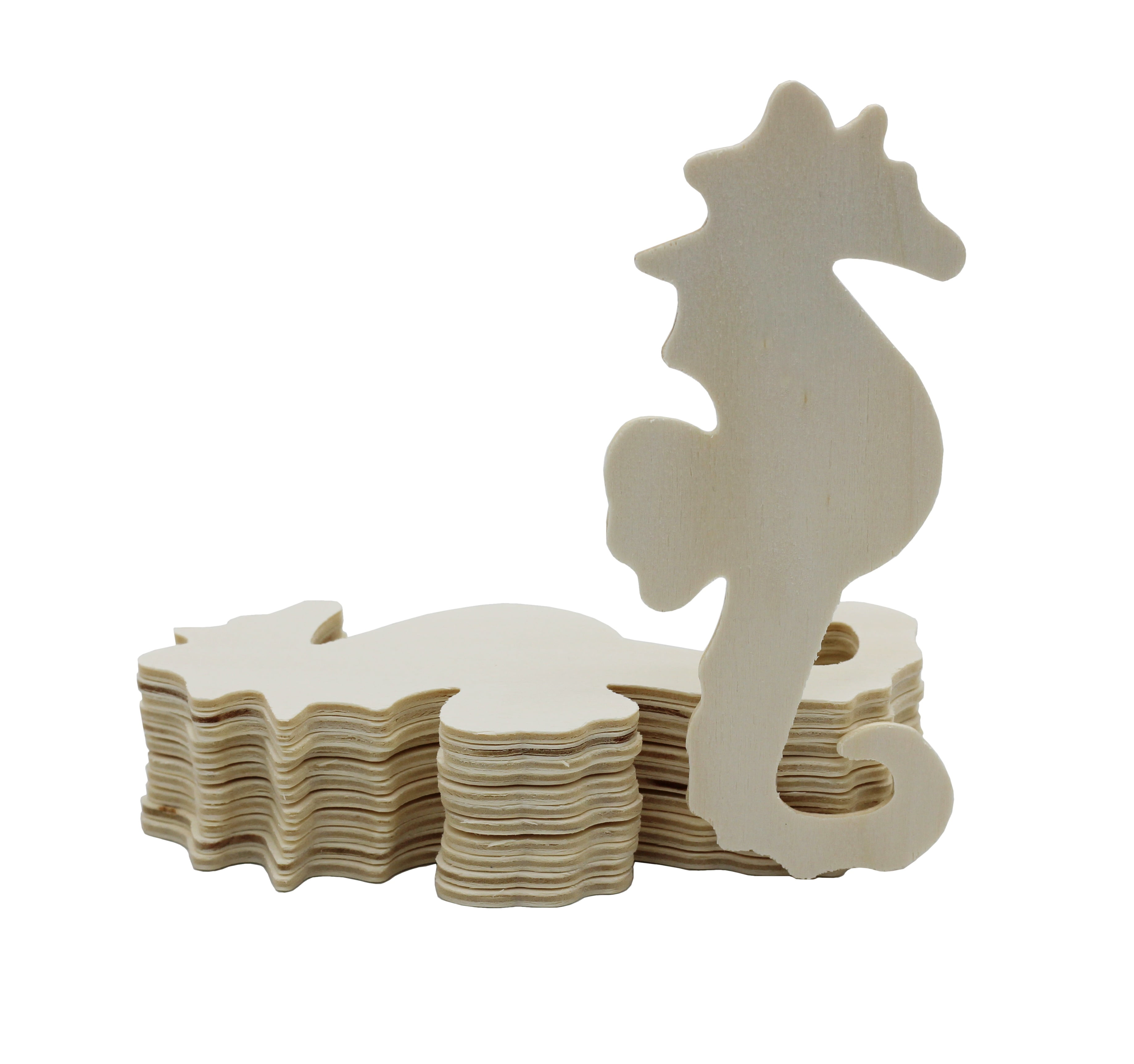 Creative Hobbies Unfinished Wood Seahorse Cutout Shapes, 5 Inch Tall ...