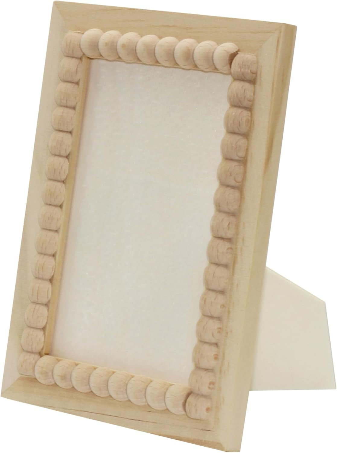 Creative Hobbies Unfinished Wooden Beaded Picture Frame | Paint or ...