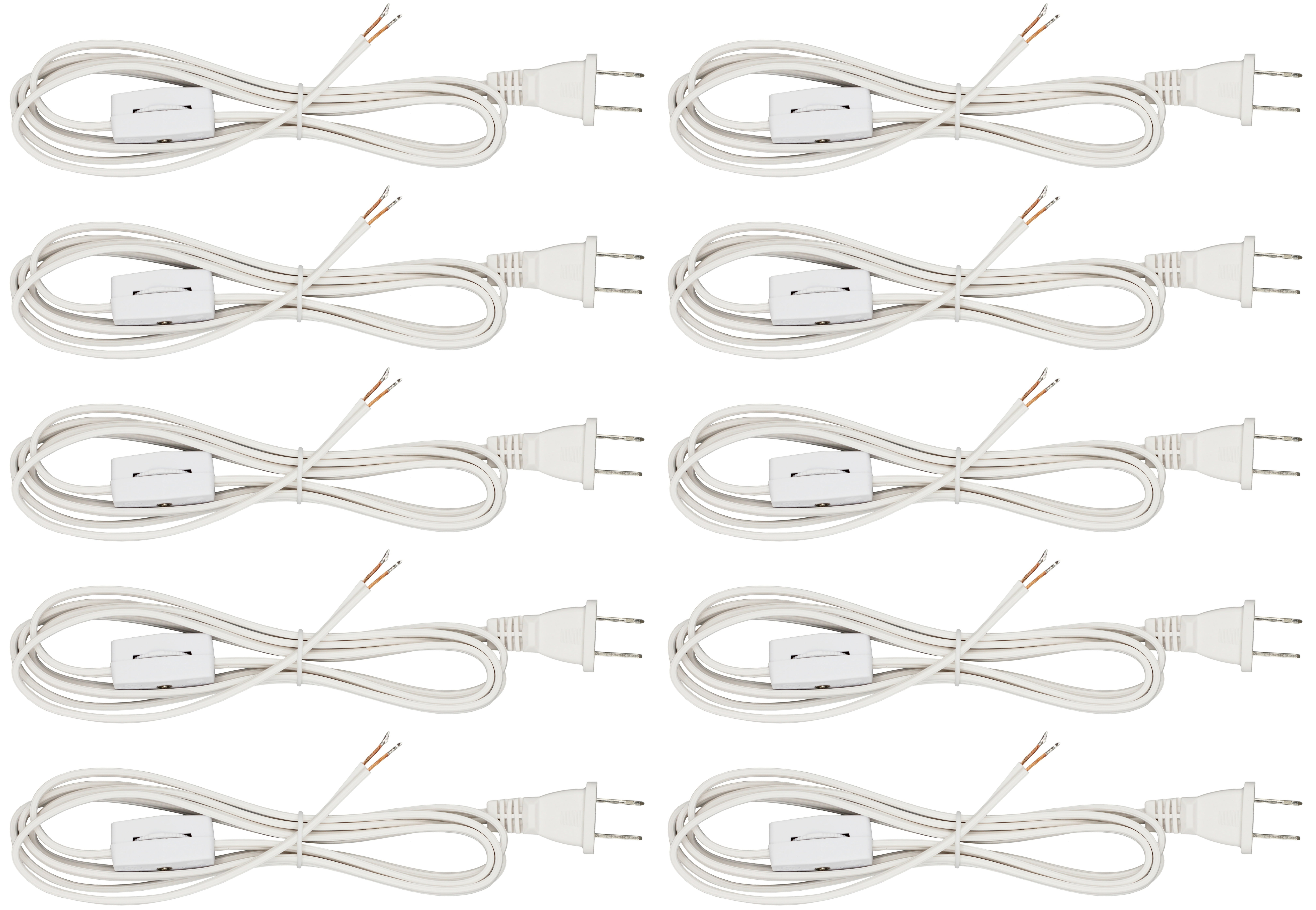 Creative Hobbies White Lamp Cord with Rotary Switch, Polarized Plug ...