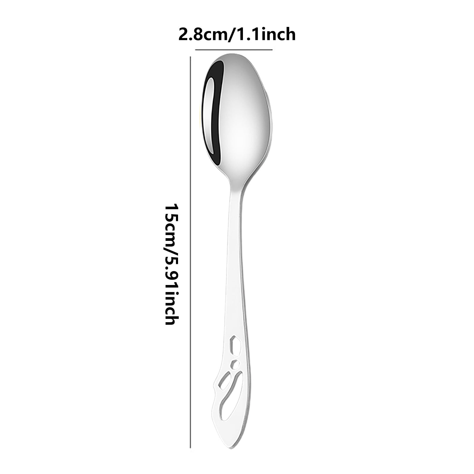 Creative Hollow Stainless Steel Dessert Spoon, Ice Cream Pudding Cake ...