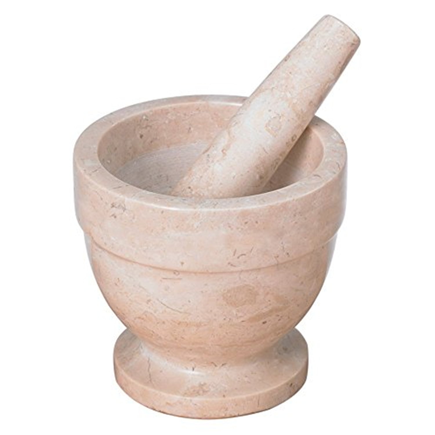 Creative Home Champagne Marble 5.9" X 5.9" Mortar & Pestle Set ...