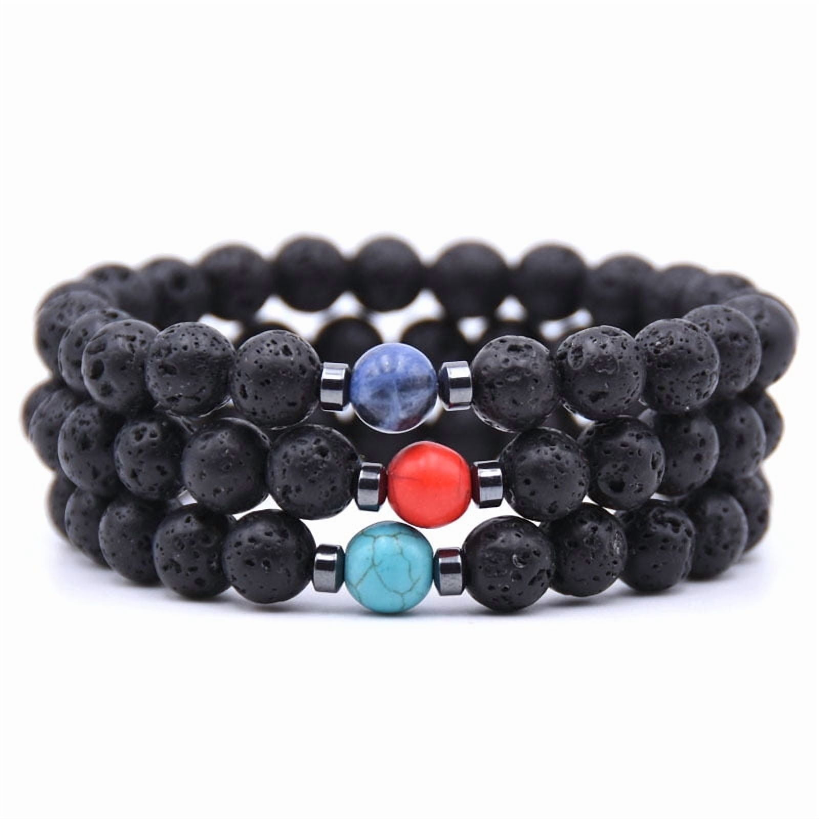 Creative Home Multi Colored Volcanic Stone Bracelet - Walmart.com