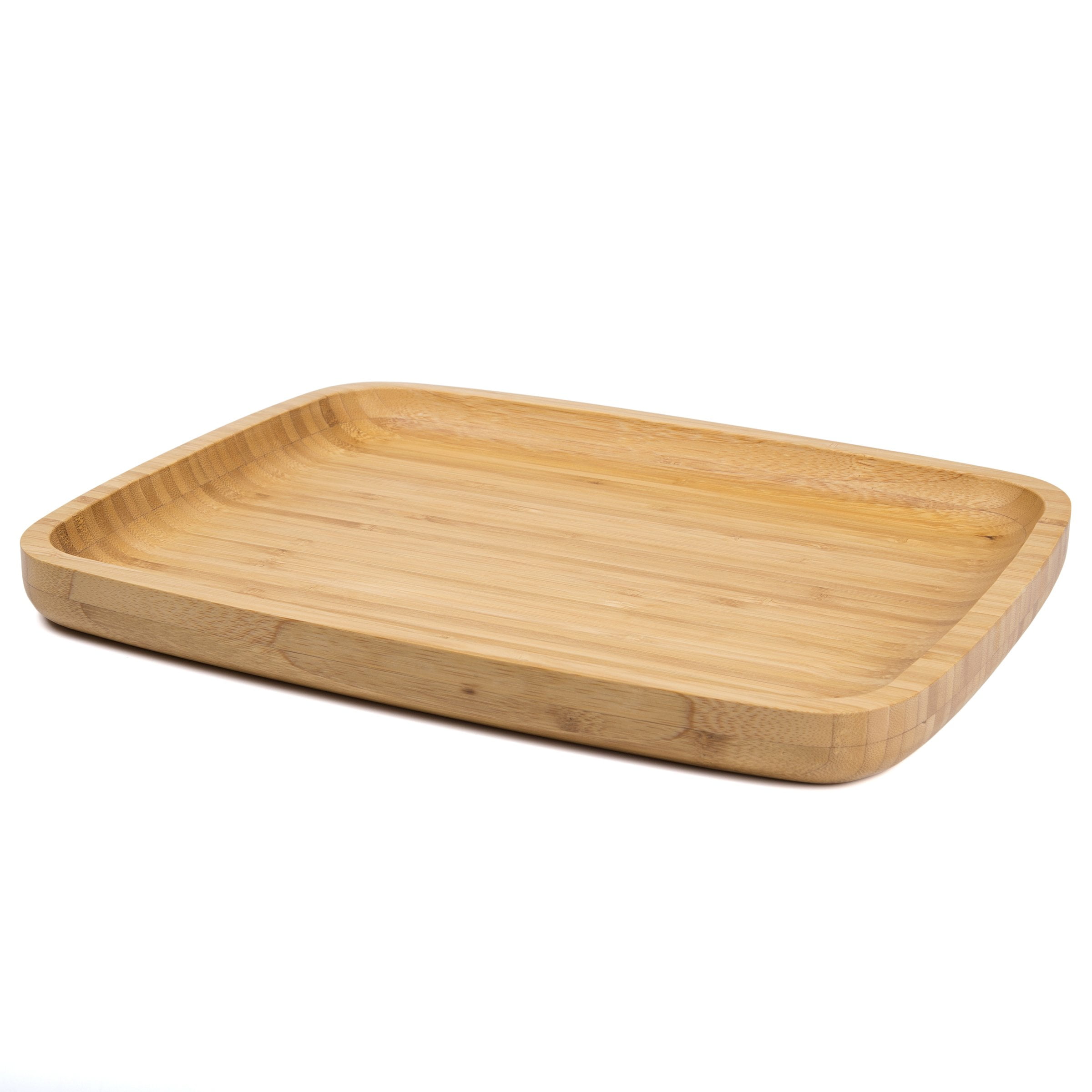 Creative Home Natural Bamboo 11" L x 14" W Rectangular Serving Tray ...