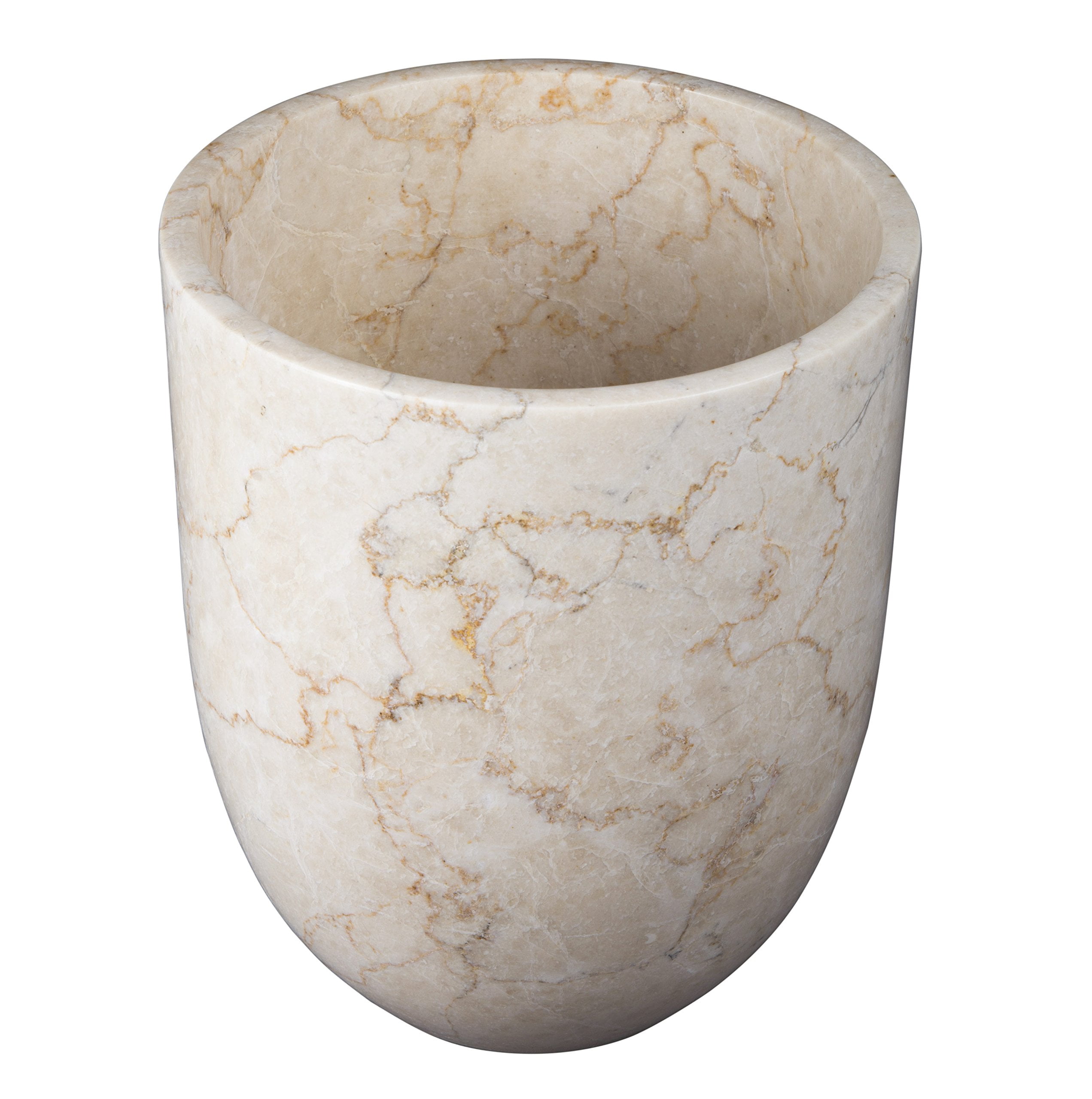 Creative Home Natural Marble Bullet Collection Bathroom Waste Basket ...