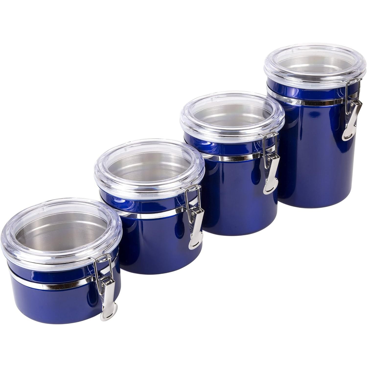 Creative Home Set of 4 Pieces Stainless Steel Kitchen Storage Jar ...