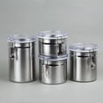 Creative Home Set of 4 Pieces Stainless Steel Canister Set with Air ...