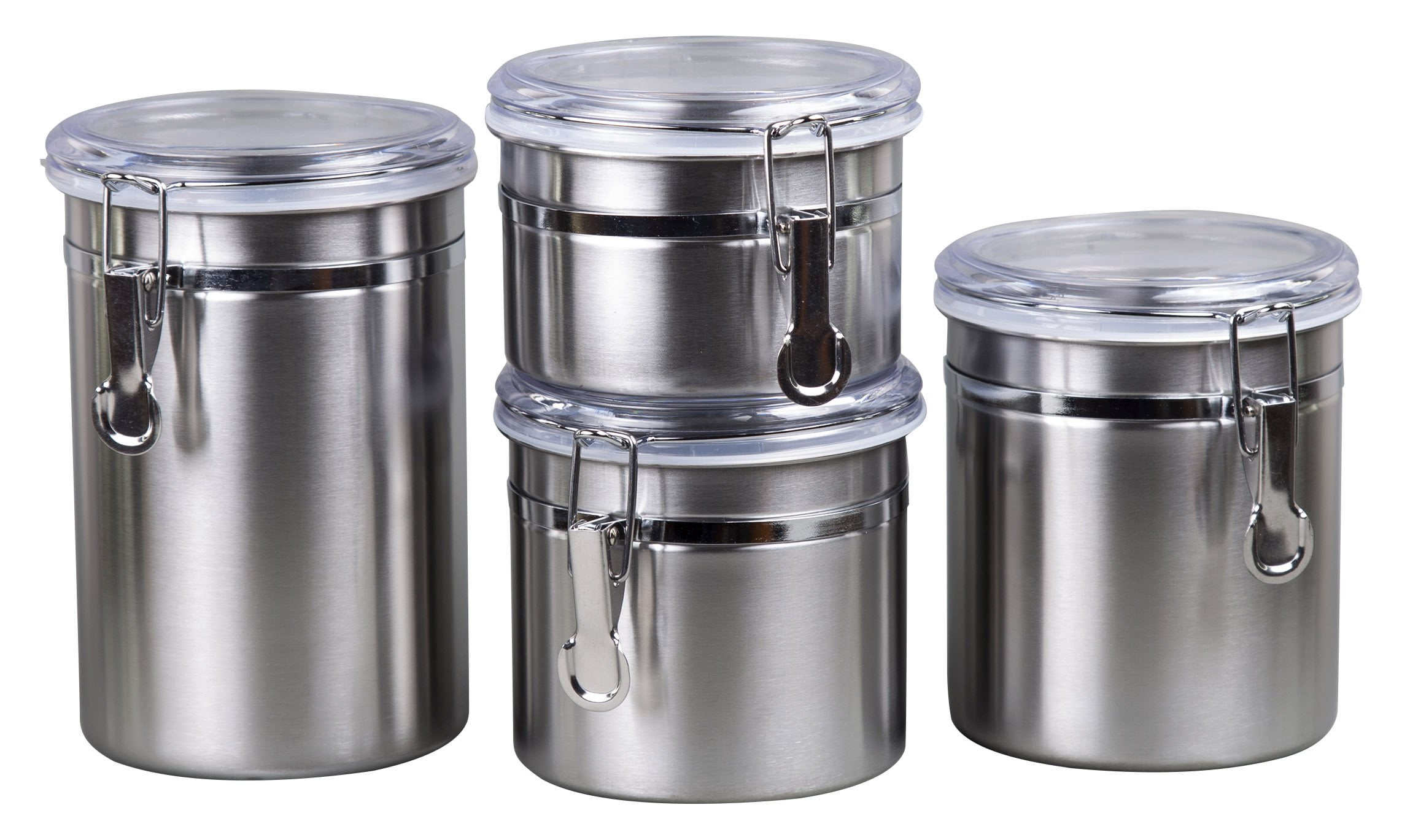 Creative Home Set of 4 Pieces Stainless Steel Canister Set with Air ...