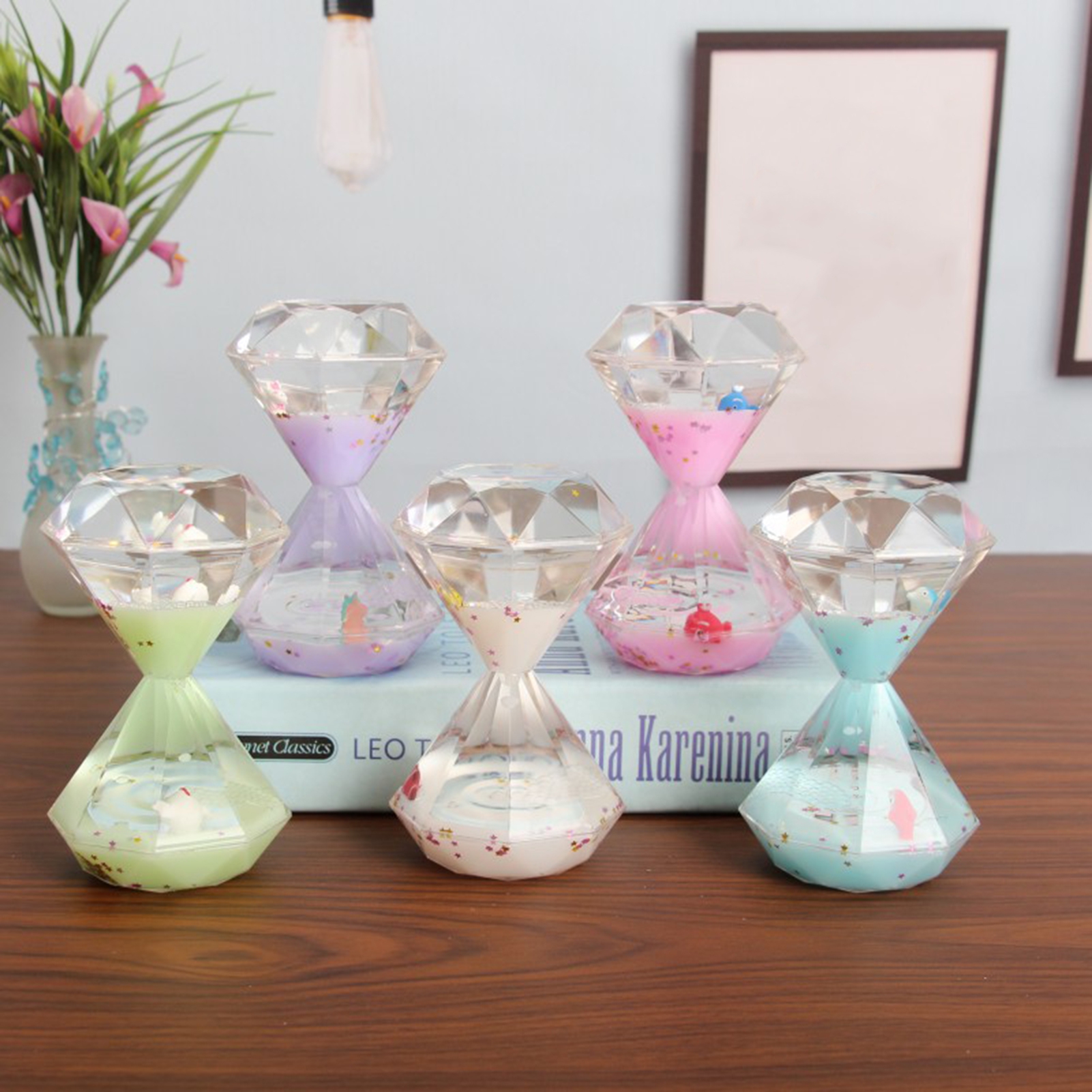 Creative Hourglass Ornament Freestanding Acrylic Floating Oil Drop ...
