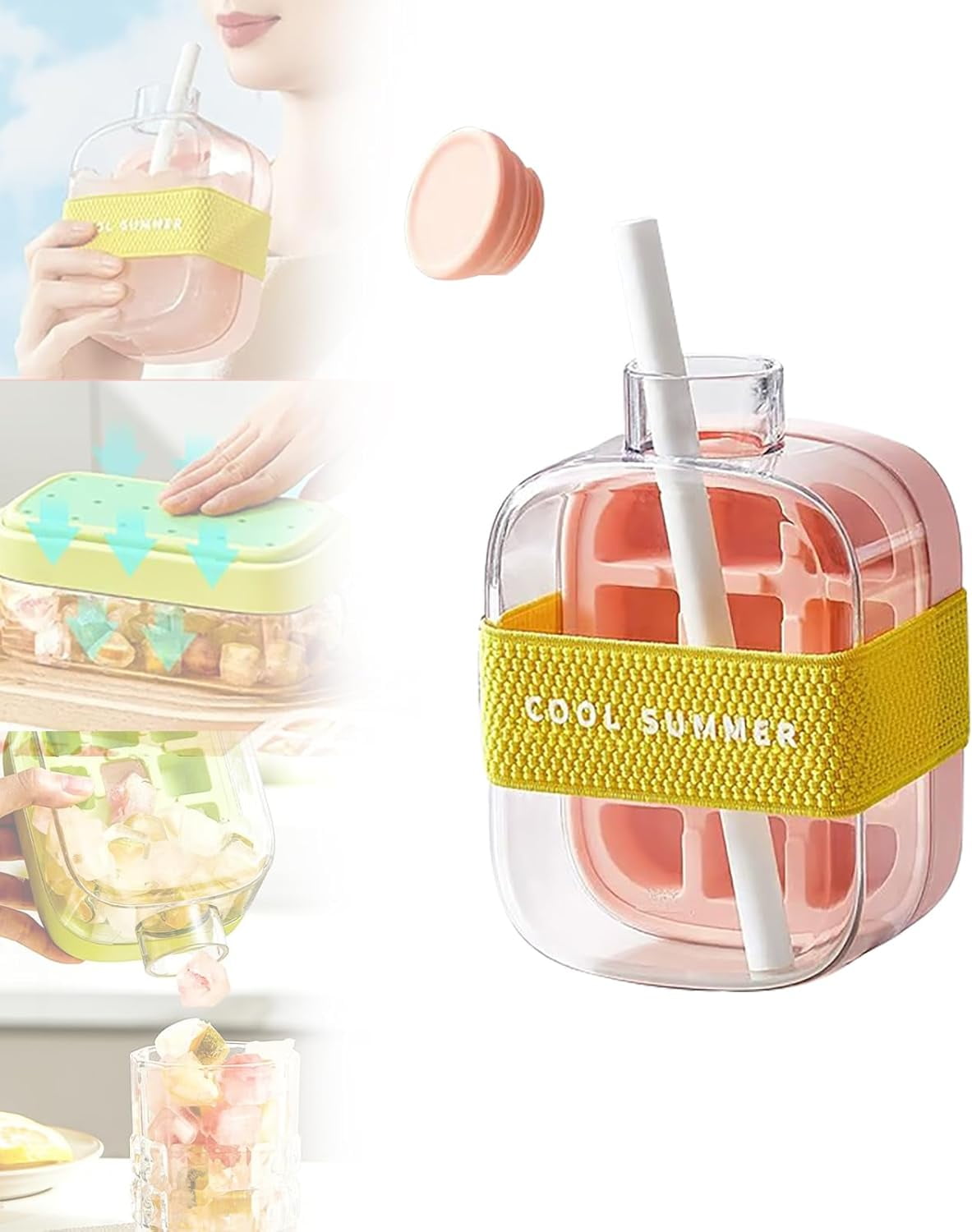 Creative Ice Cube Maker with Portable Kettle, Trend lce Cube Bottle ...