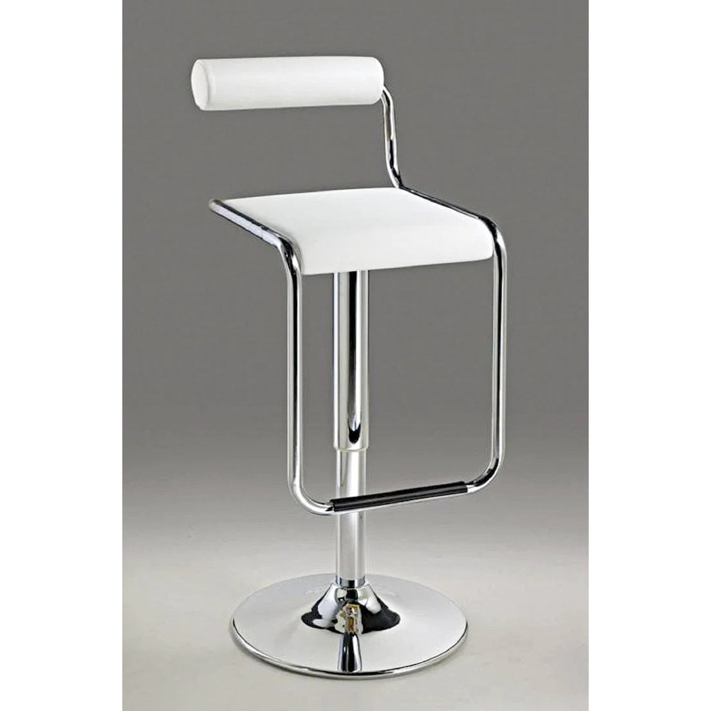 Creative Image's International White Pu Seat, Chrome Base Stool ...