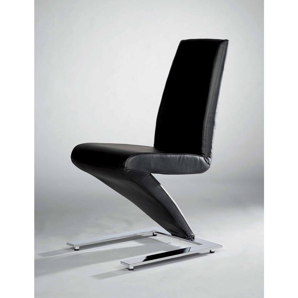 Creative Images International Faux Leather Z Dining Chair in Black (Set ...