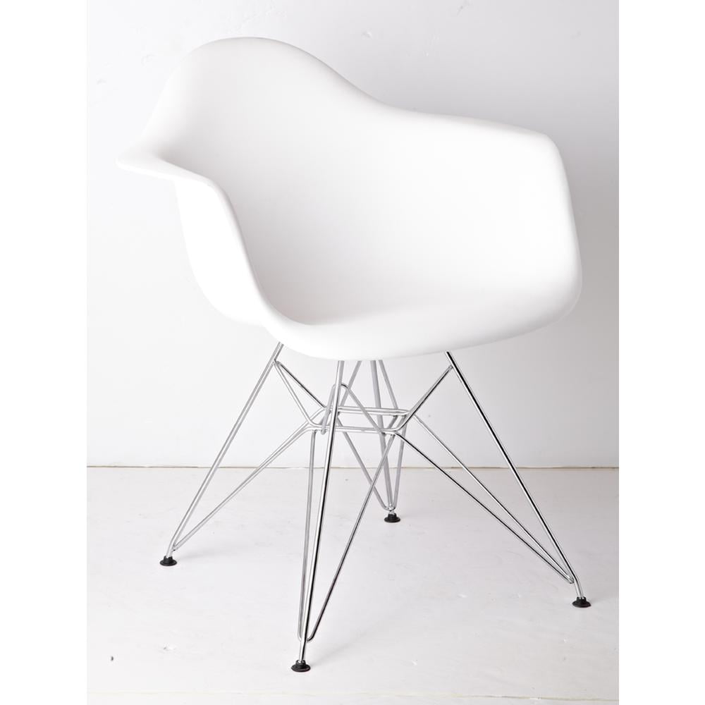 Creative Images Pp Chair With White Seat And Chrome Legs (Set of 2 ...