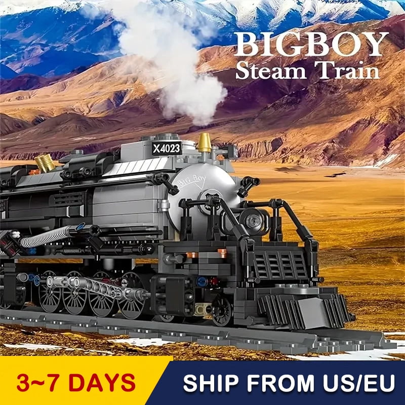 Creative In stock The Bigboy Steam Locomotive Train 1608pcs Railway ...