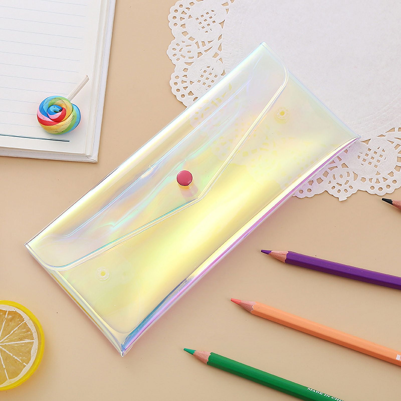 Creative Ins Style Simple Laser Transparent Pencil Case Portable ...