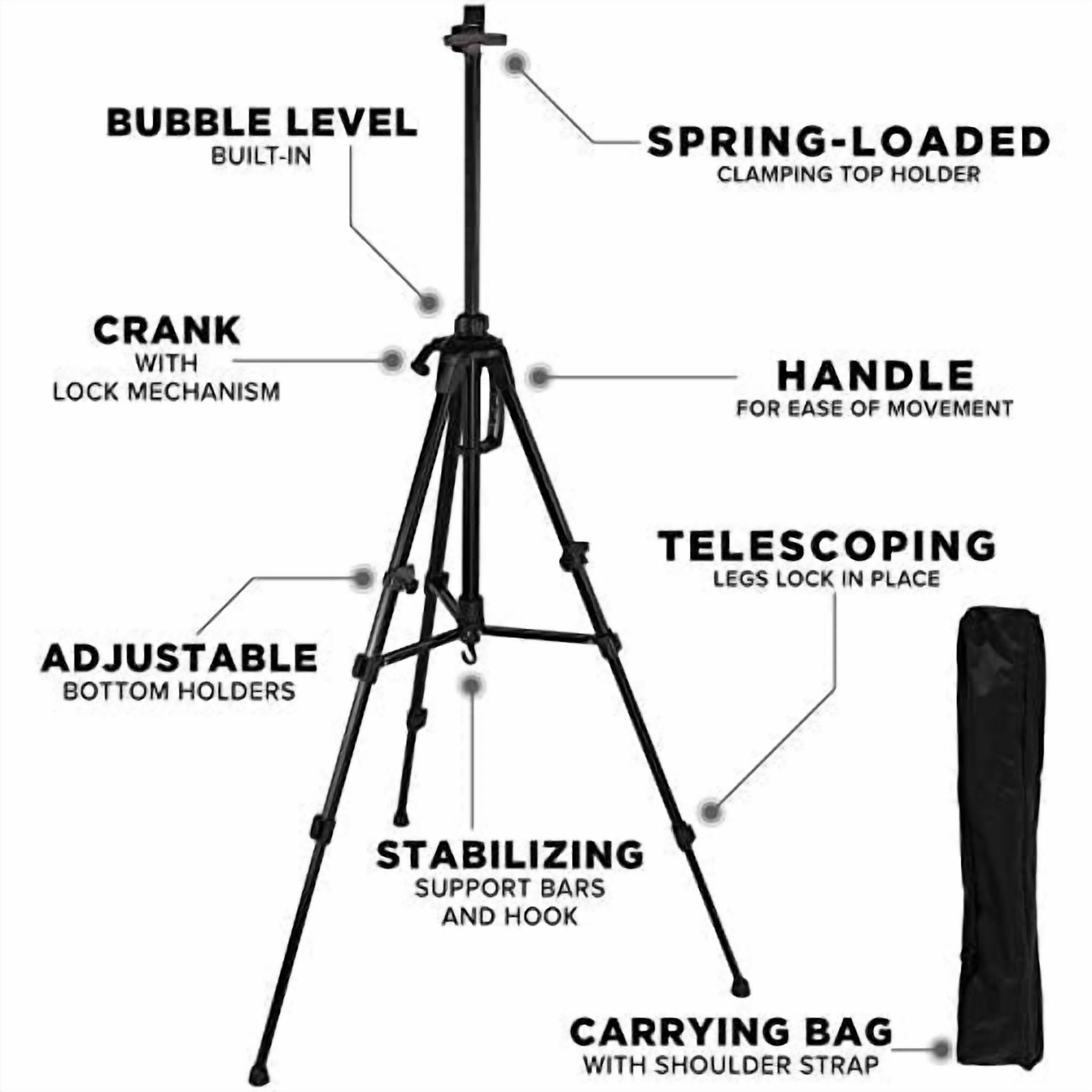Creative Inspiration Valerri 61" Rugged Artist Easel, Portable ...
