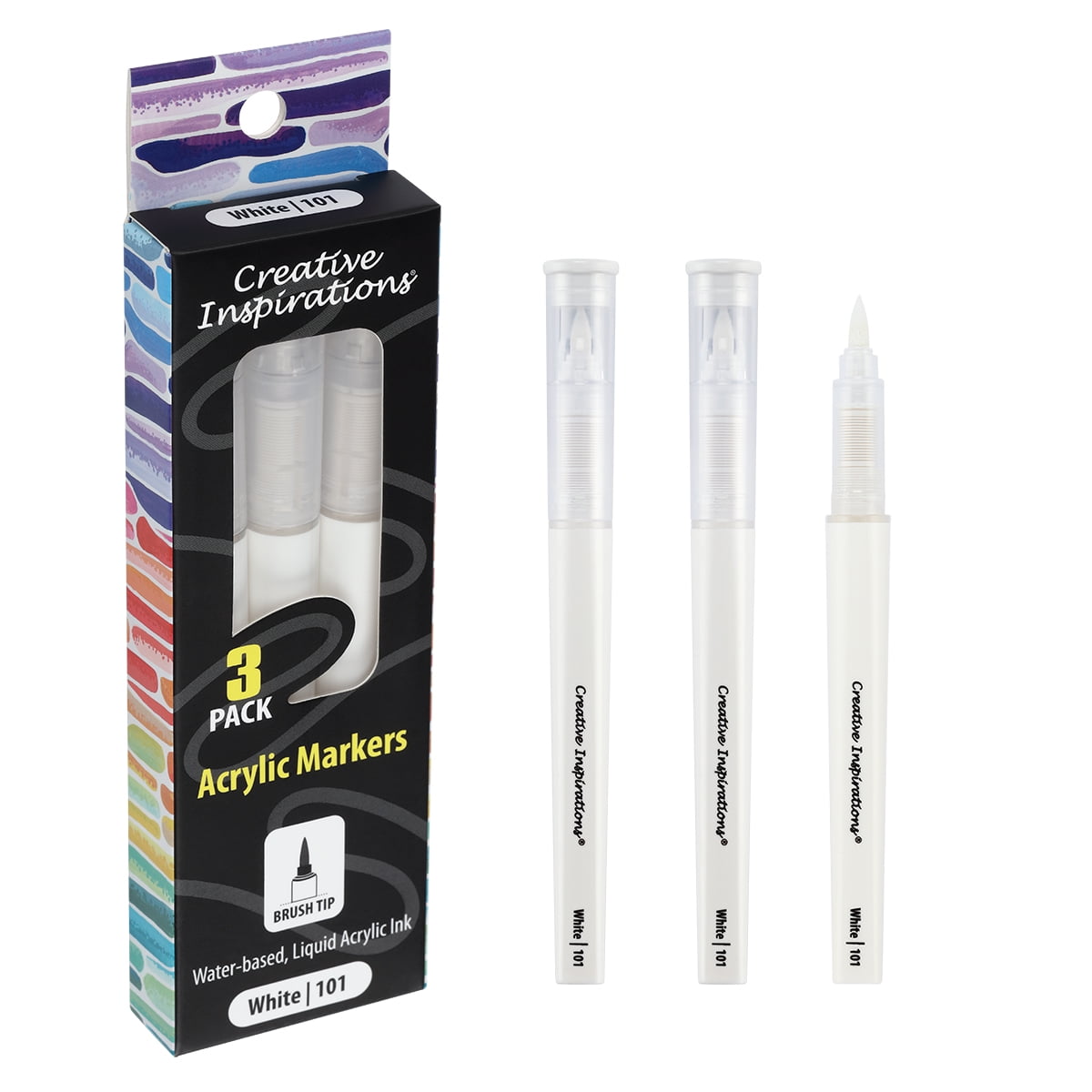 Creative Inspirations Acrylic Paint Markers Set of 3 White: Water-Based ...