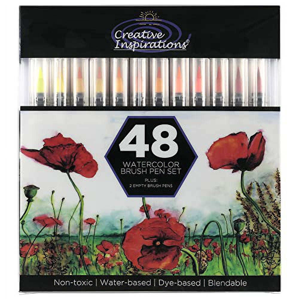 Creative Inspirations Watercolor Brush Pen Set - Water-Soluble Pens for ...
