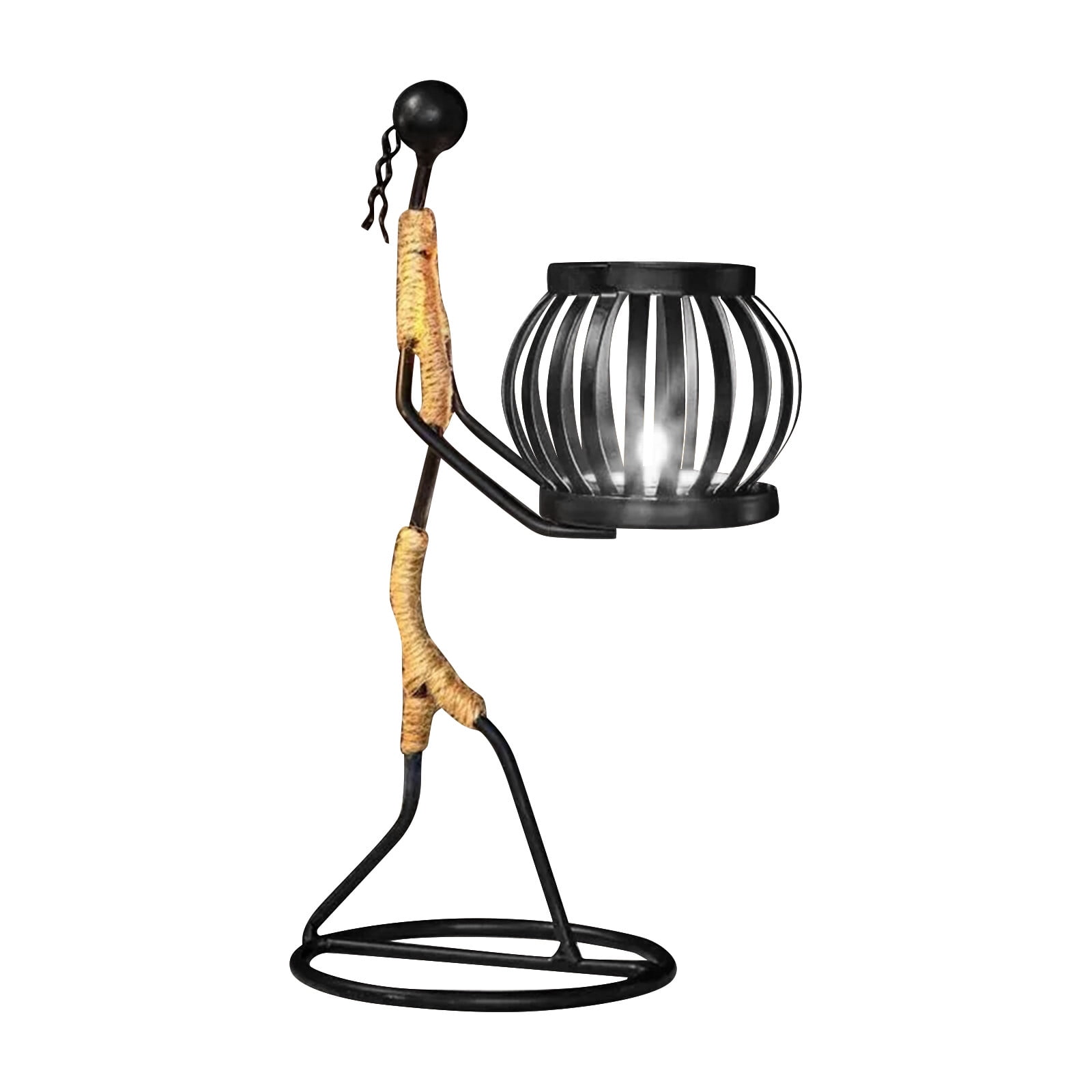 Creative Iron And Hemp Rope Girl Candlestick Home Decoration Art Decor ...