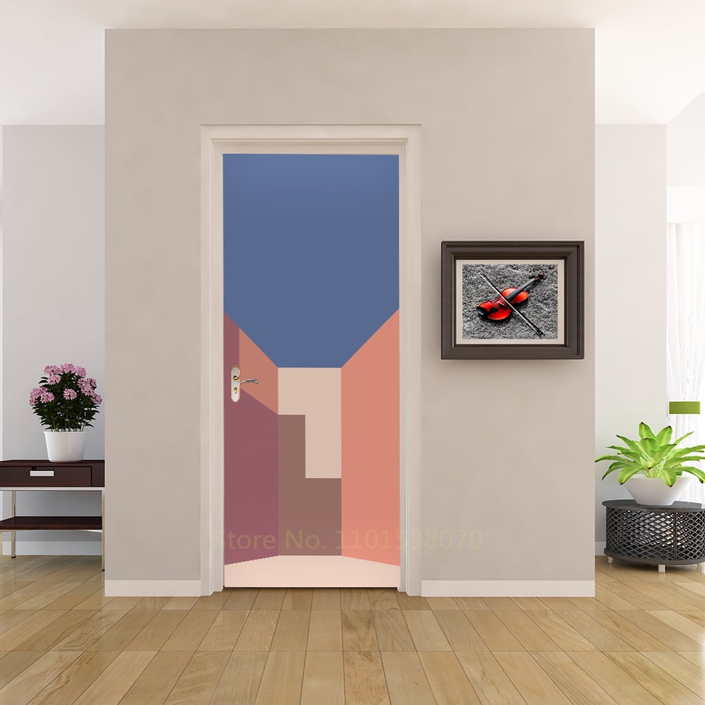 Creative Irregular Graphic Wallpaper On Doors Self adhesive PVC Sticker ...