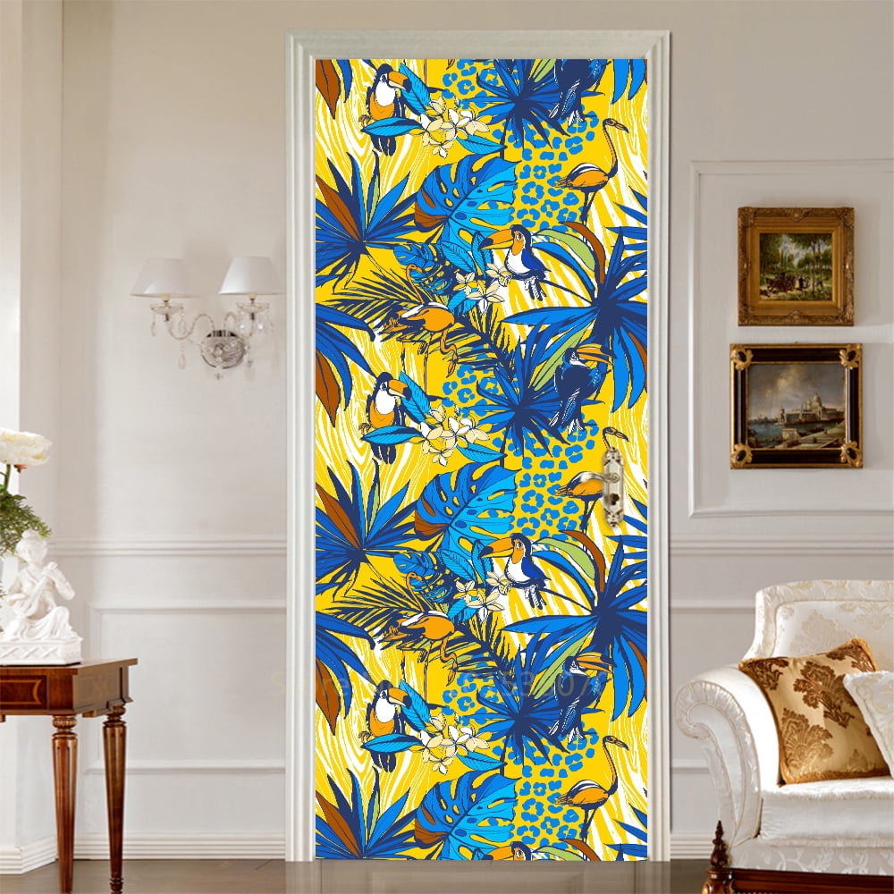 Creative Irregular Graphic Wallpaper On Doors Self adhesive PVC Sticker ...
