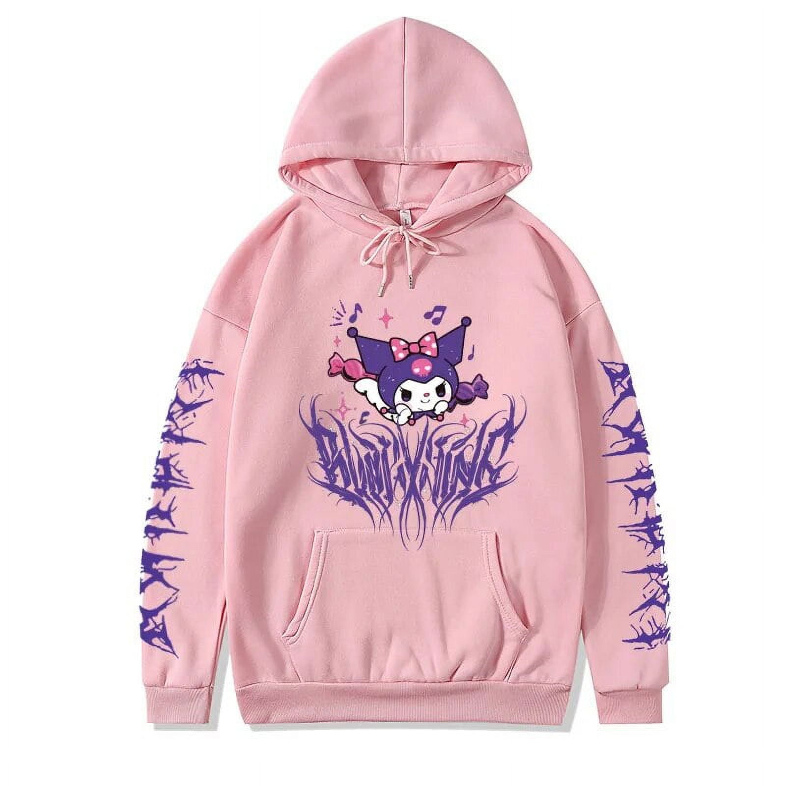 Creative Kawaii Sanrio Kuromi Hoodie Hooded Sweater Dark Gothic Style ...