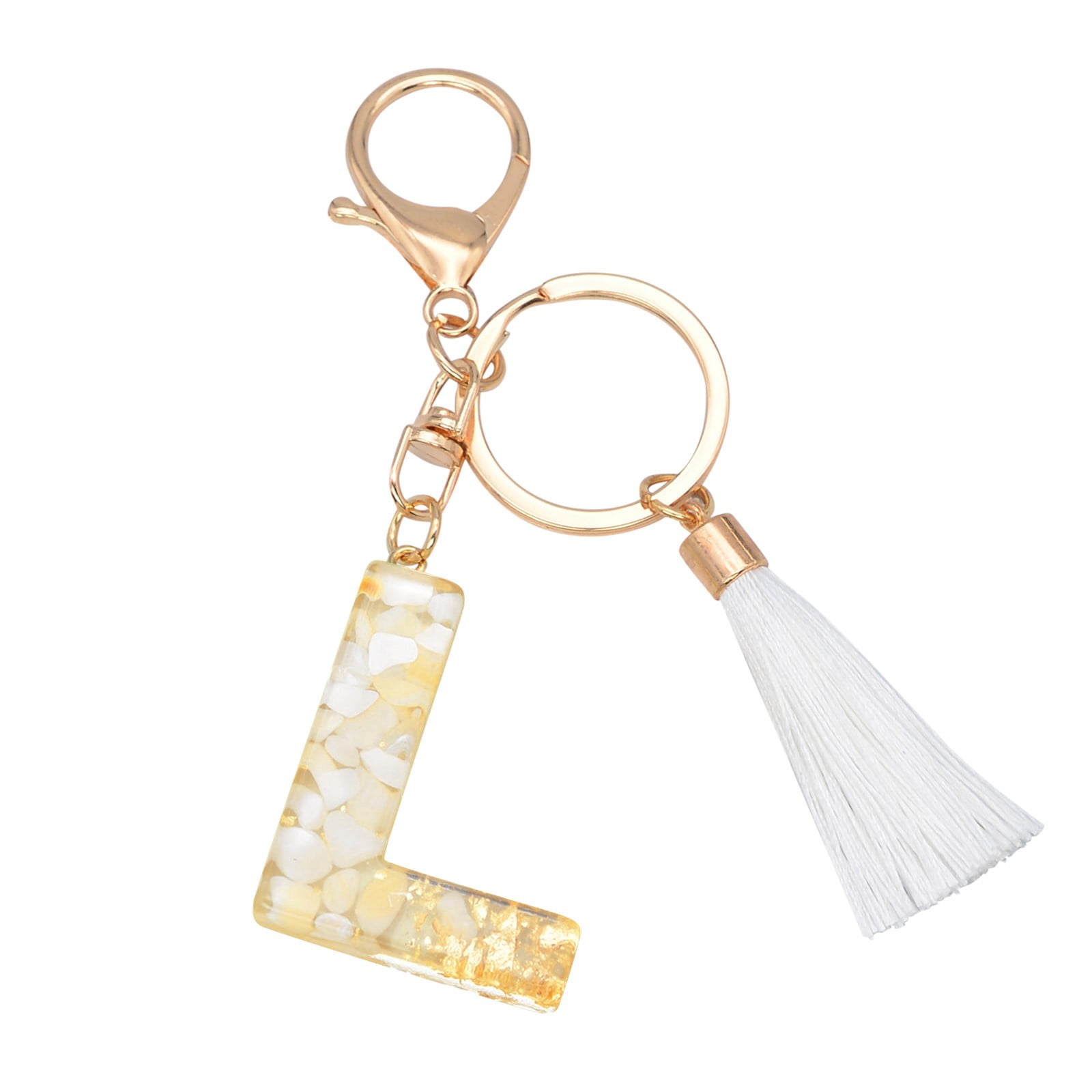 Creative Keychain Color Letter Keychain Translucent Resin Pendant ...