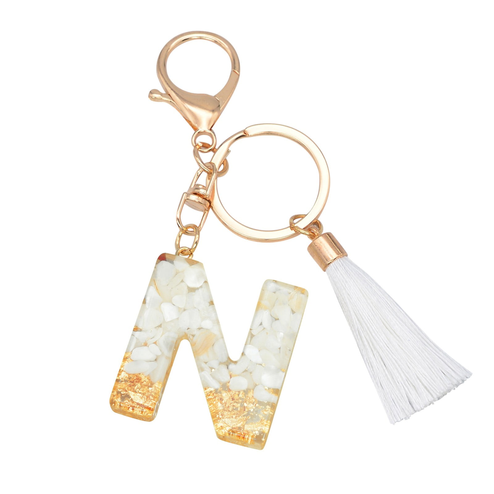 Creative Keychain Color Letter Keychain Translucent Resin Pendant ...