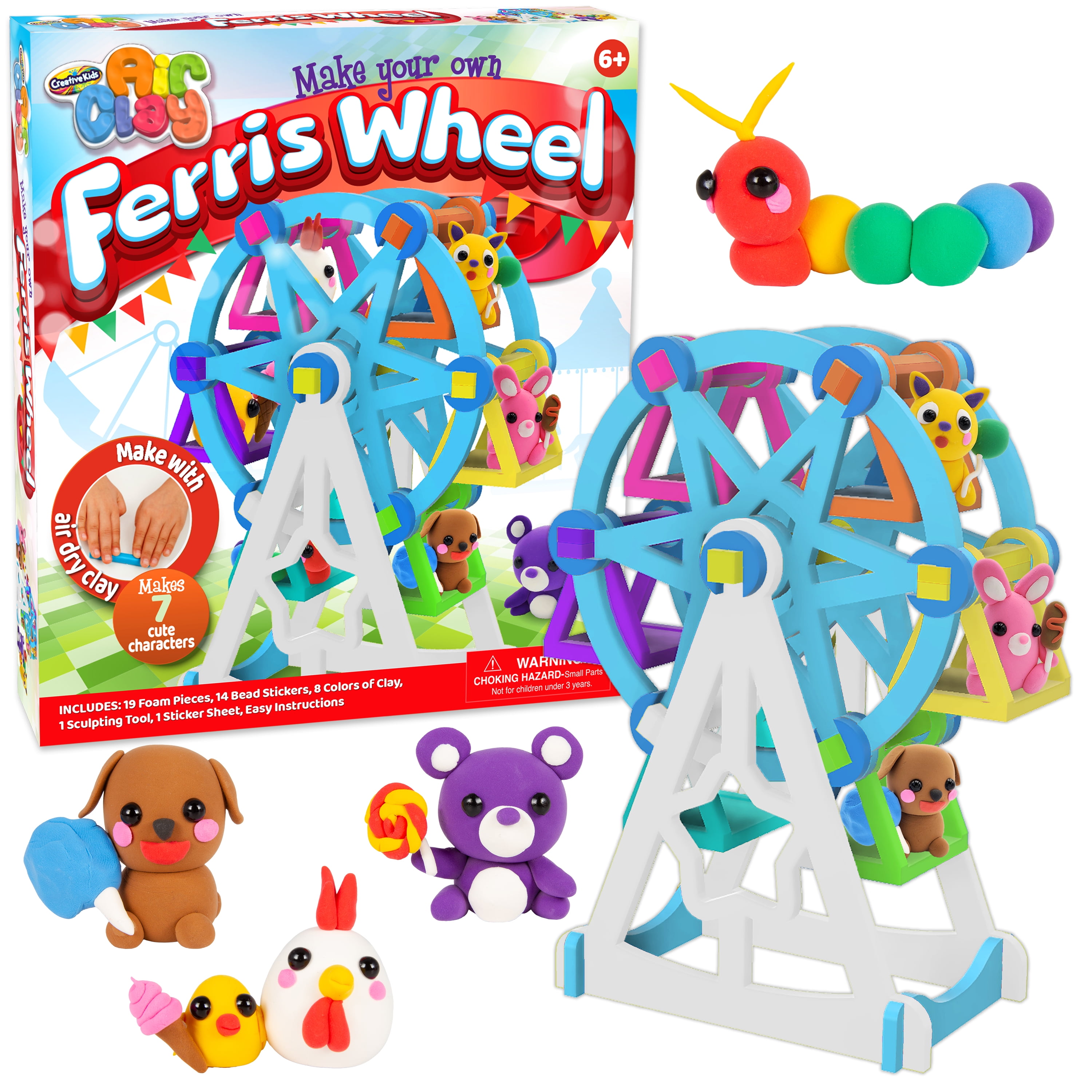 Creative Kids Air Dry Clay Ferris Wheel Kit - Easy Modeling 7+ Clay ...