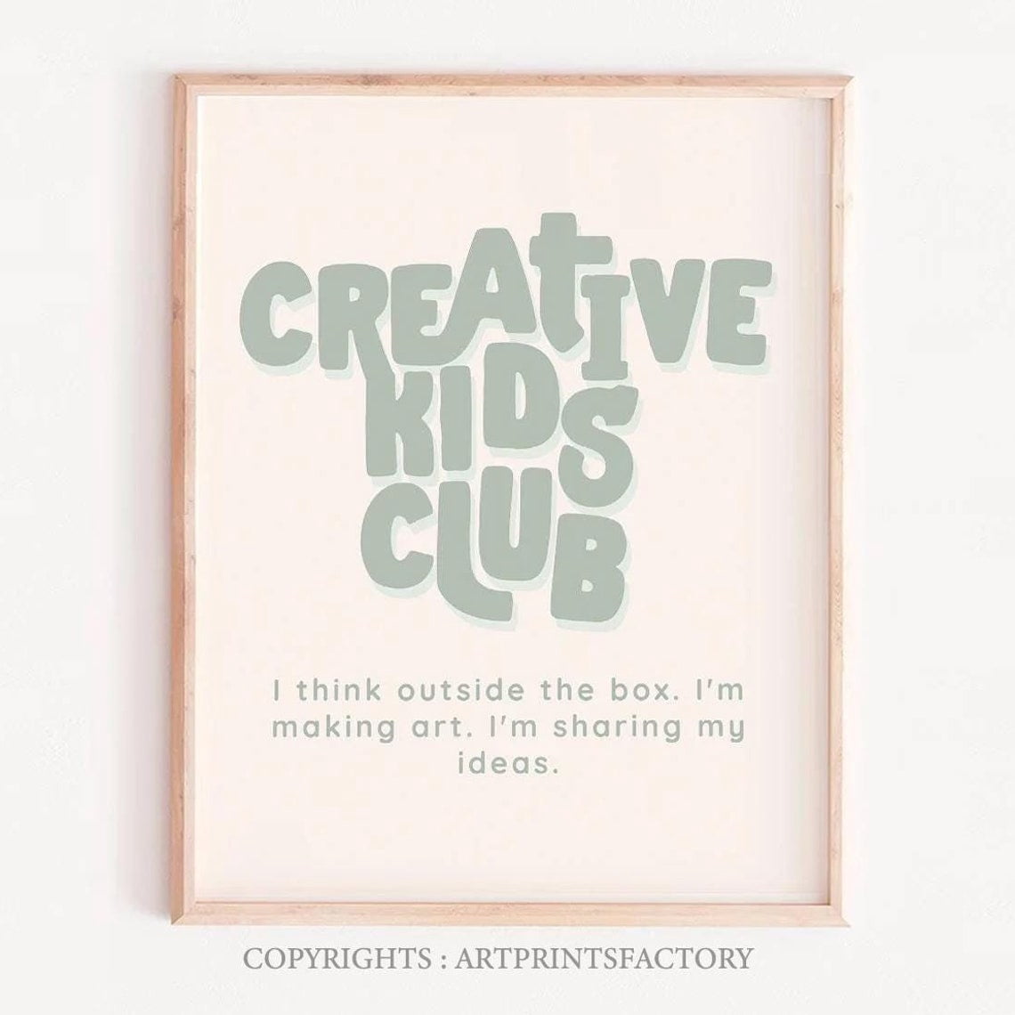 Creative Kids Club, Classroom Art Print - Affirmation Print, Playroom ...