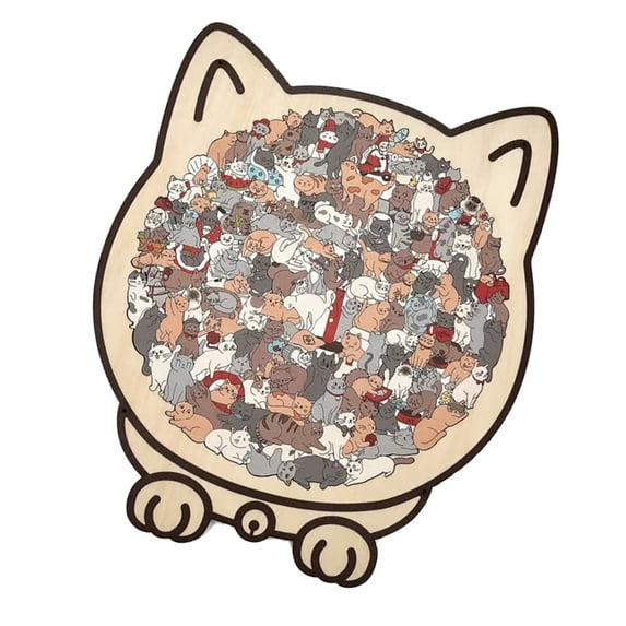 Creative Kids Educational Toy 135pc Wooden Cats Outline In Soothing ...