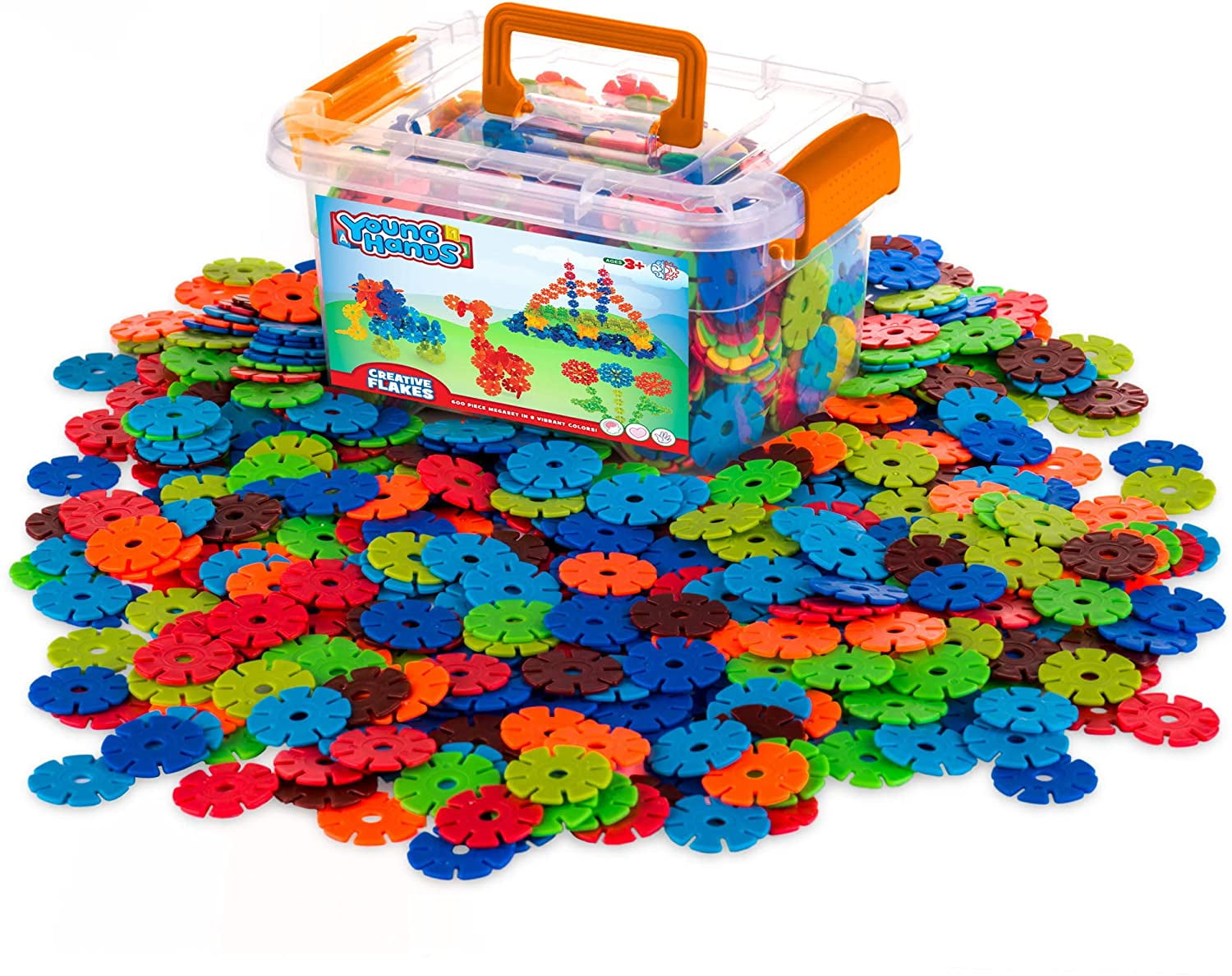 Creative Kids Flakes - 600 Piece Interlocking Plastic Disc Set for Fun ...