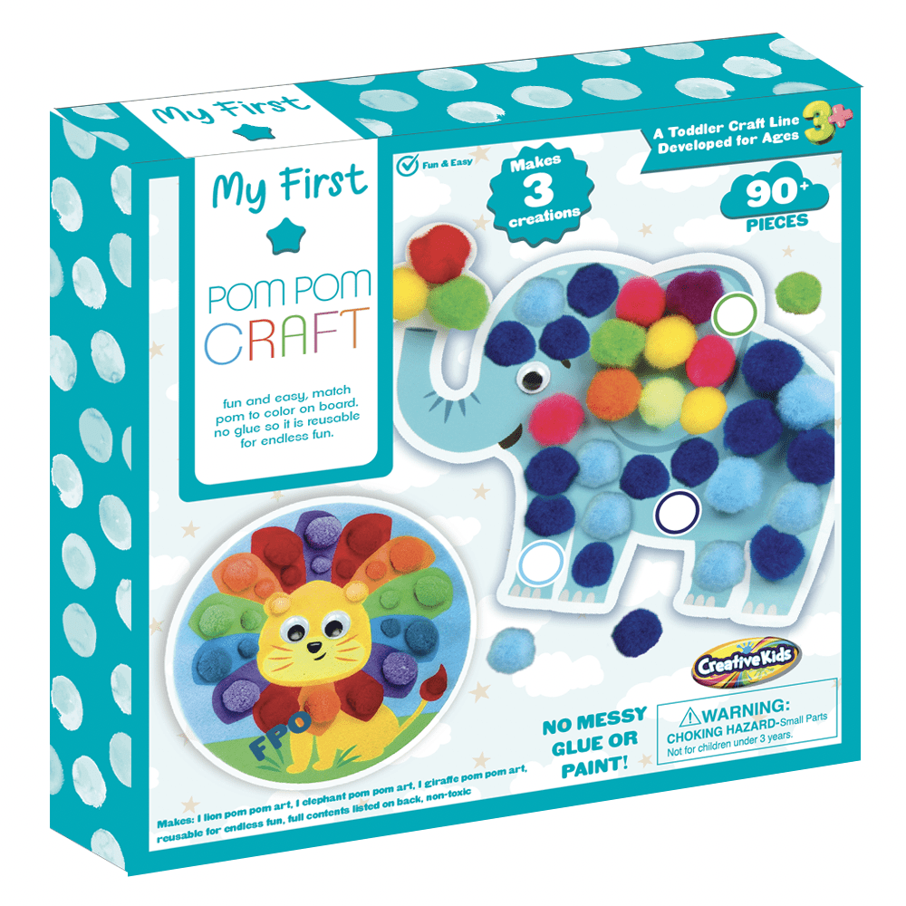 Creative Kids Super Pom Pom Craft Kit for Kids 3+ with 90+ Pieces Engaging Creative Fun ...