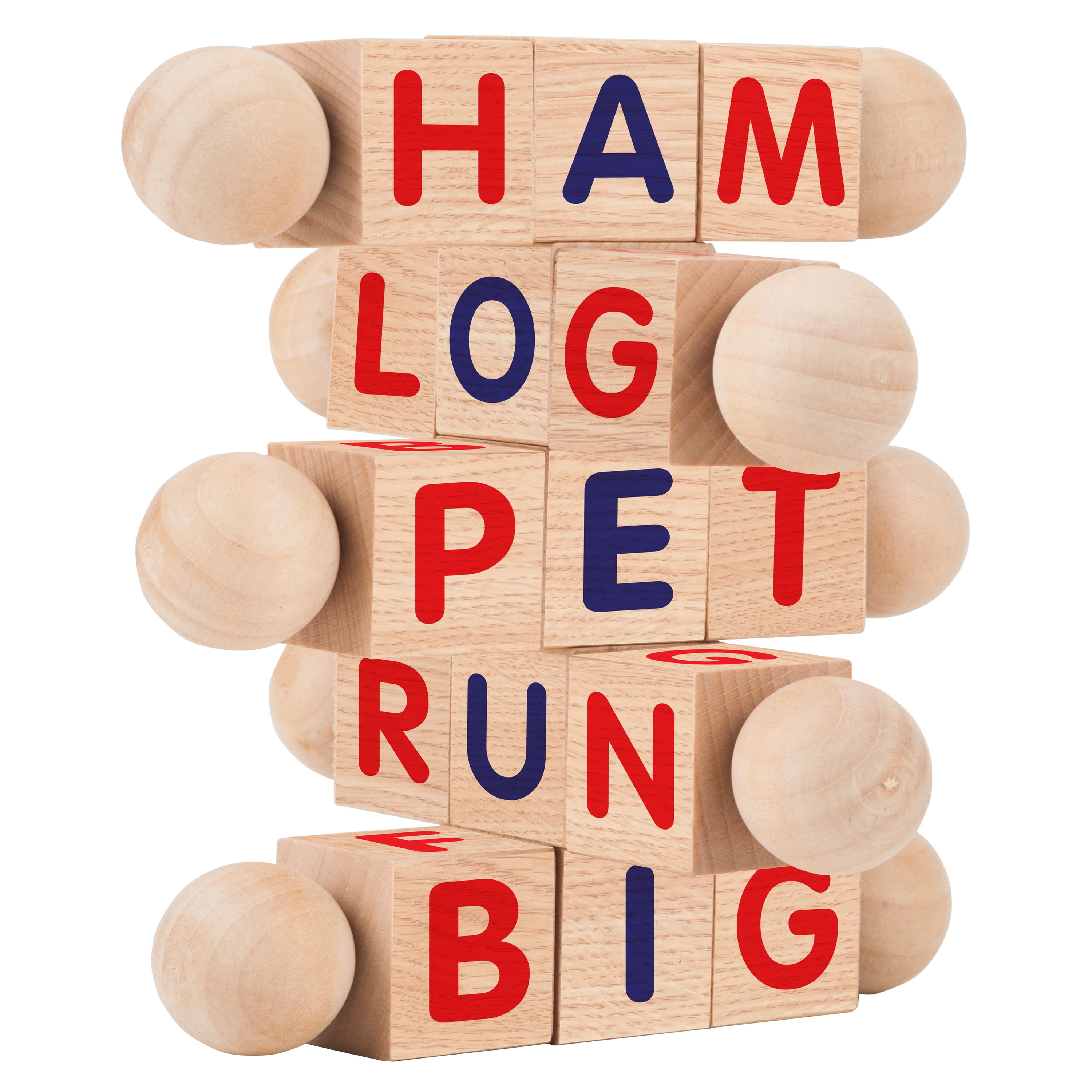 Creative Kids Wooden Reading Blocks 5 Sets of Fun, Educational Spinning ...