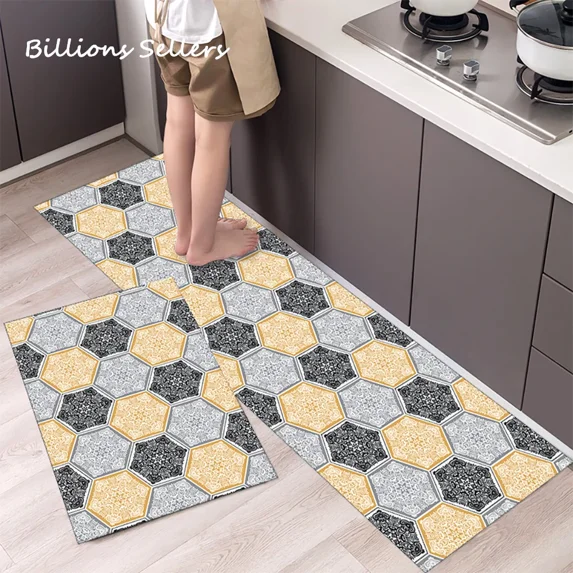 Creative Kitchen Floor Mat Tableware Pattern Entrance Doormat Bathroom ...
