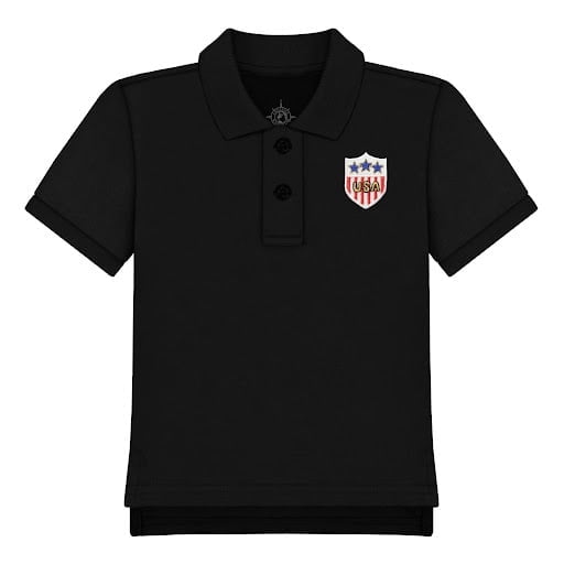 Creative Knitwear Unisex Polo Shirt with USA Embroidered Appliqué ...