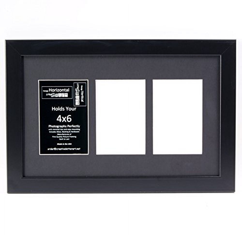 Creative Letter Art [10x16] 3 Opening 4x6 Black Picture Frame with ...